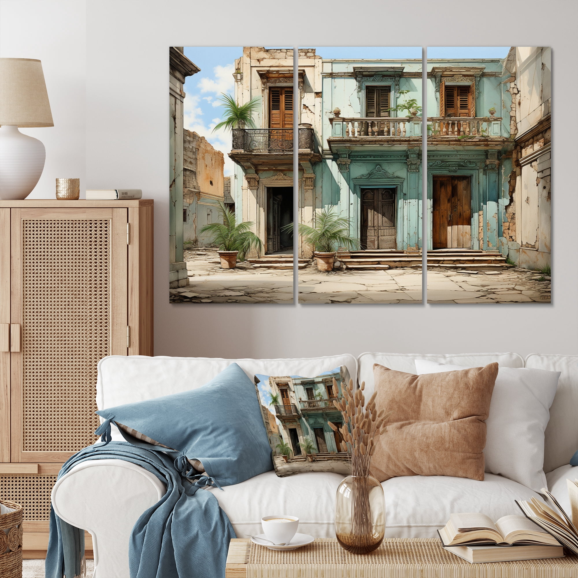 Designart "The Blue House Cuban Architecture I" Architecture Metal Wall ...