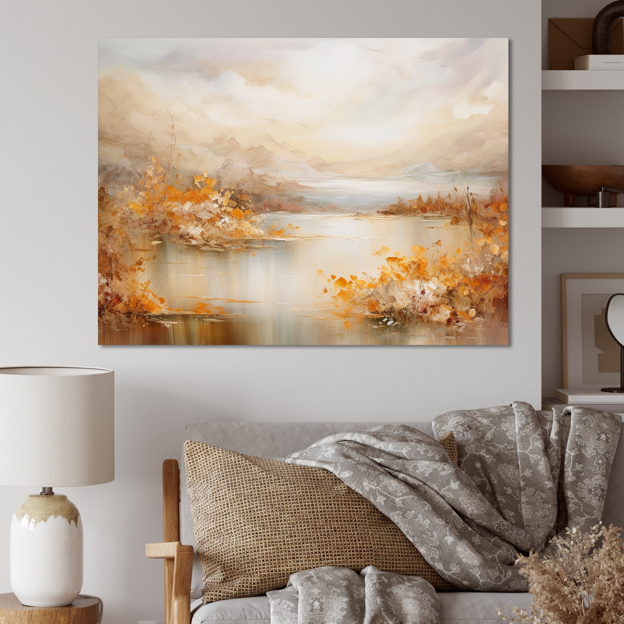 Designart "The Dreamscape Charm Of Lakes And Rivers In Liquid Art ...