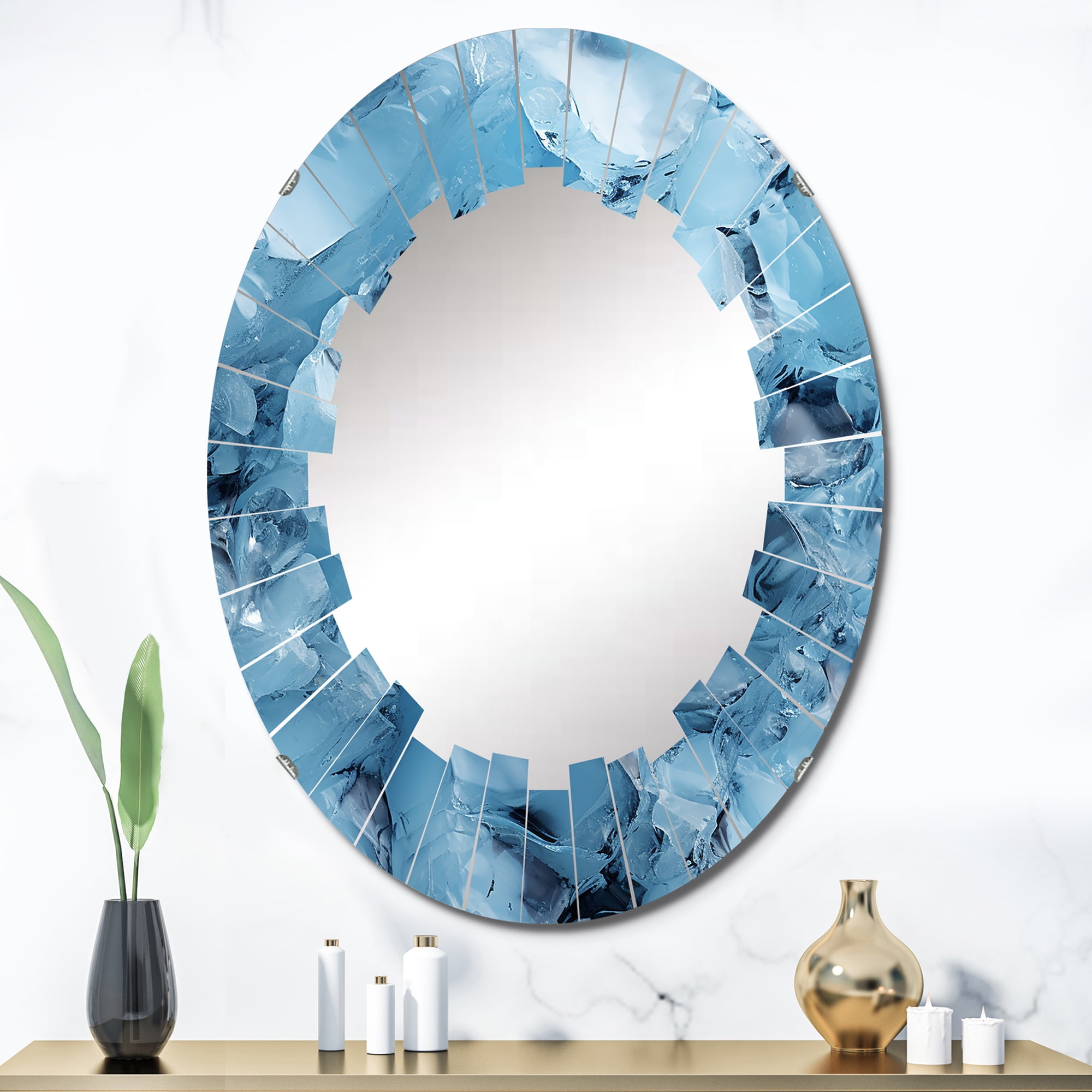 Designart "The Frozen Majesty of a Glacier" Landscapes Round Wall ...