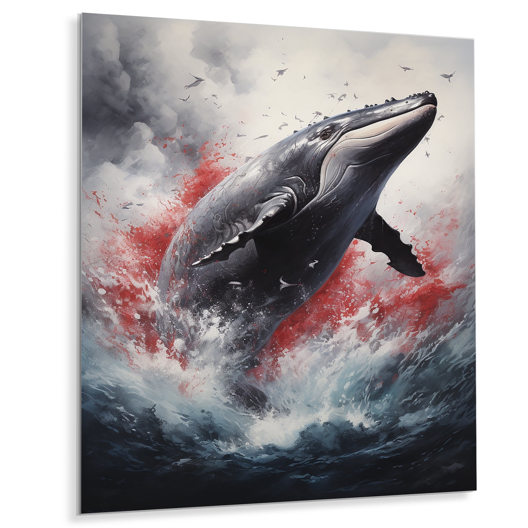 Designart "The Gentle Giants of the Ocean Whales" Animals Metal Wall ...