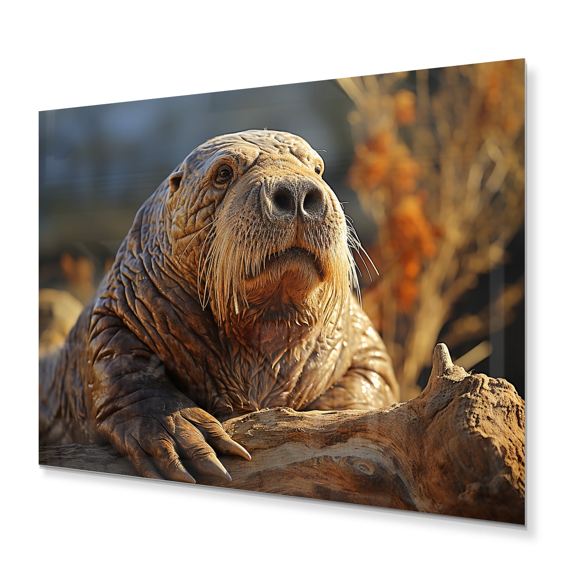 Designart "The Golden Tusks of the Walrus" Walrus Metal Art Print ...