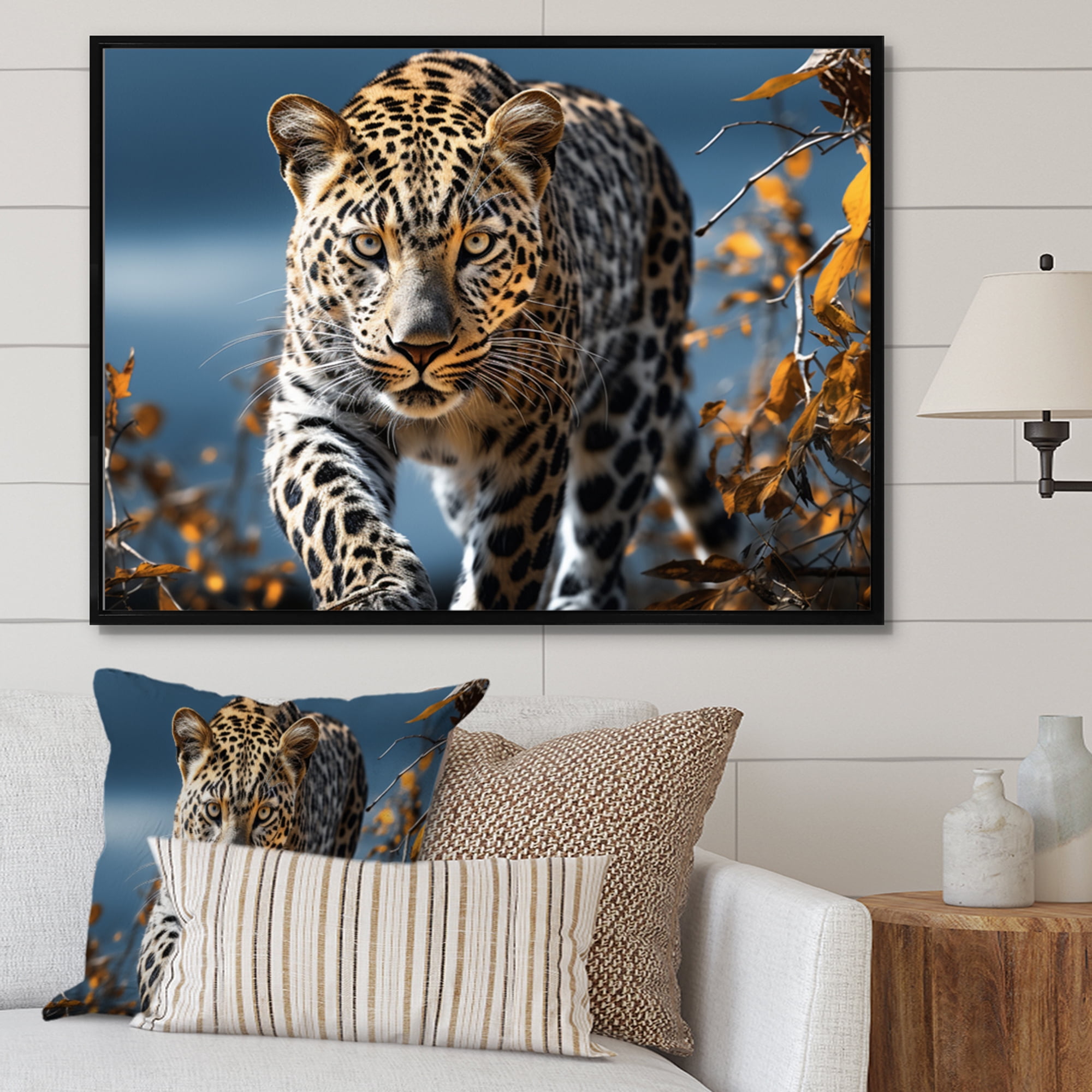 Designart "The Graceful Beauty of a Sleek Leopard" Animals Floater ...