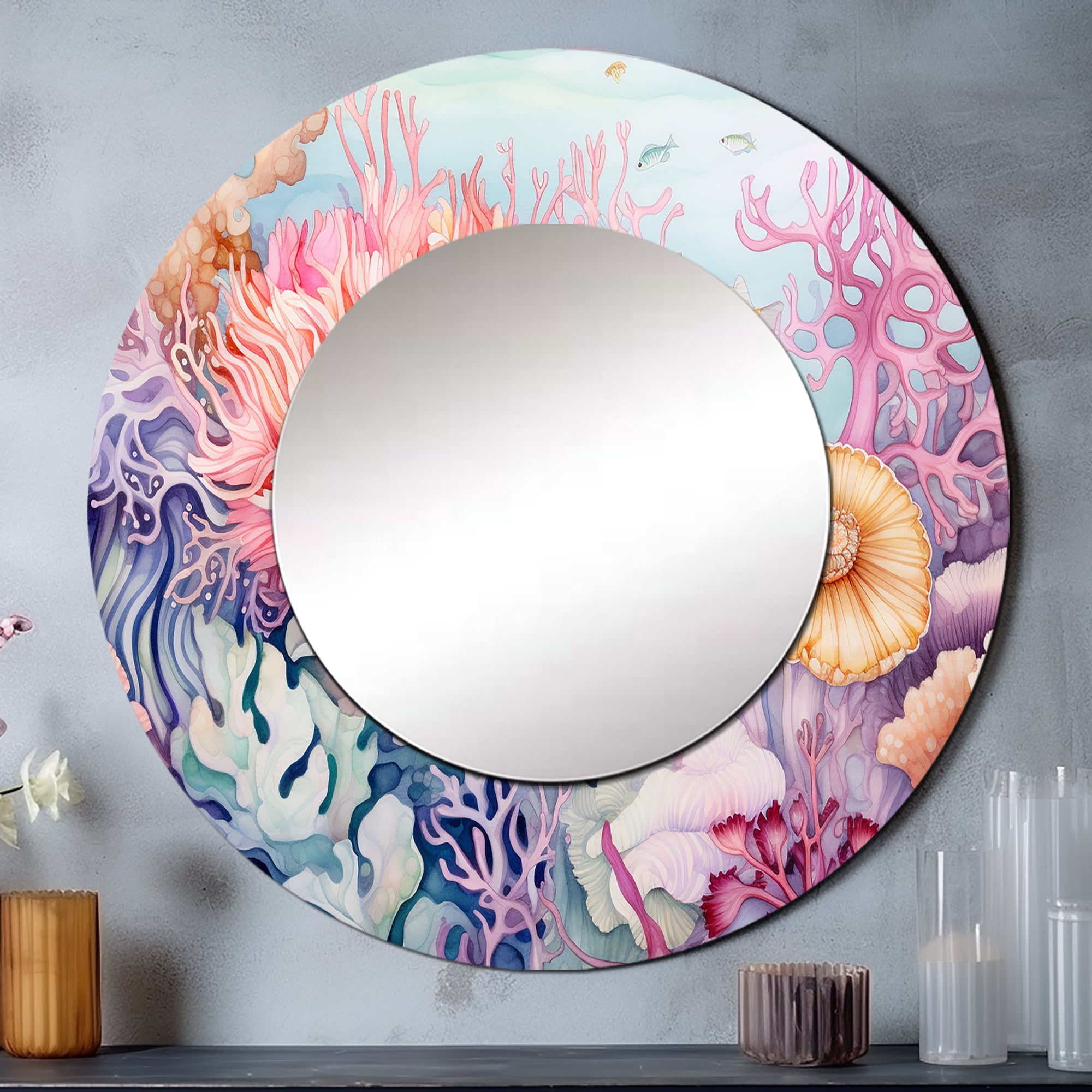 Designart "The Heavenly Color Palette Of The Coral Reef" Coastal Coral ...