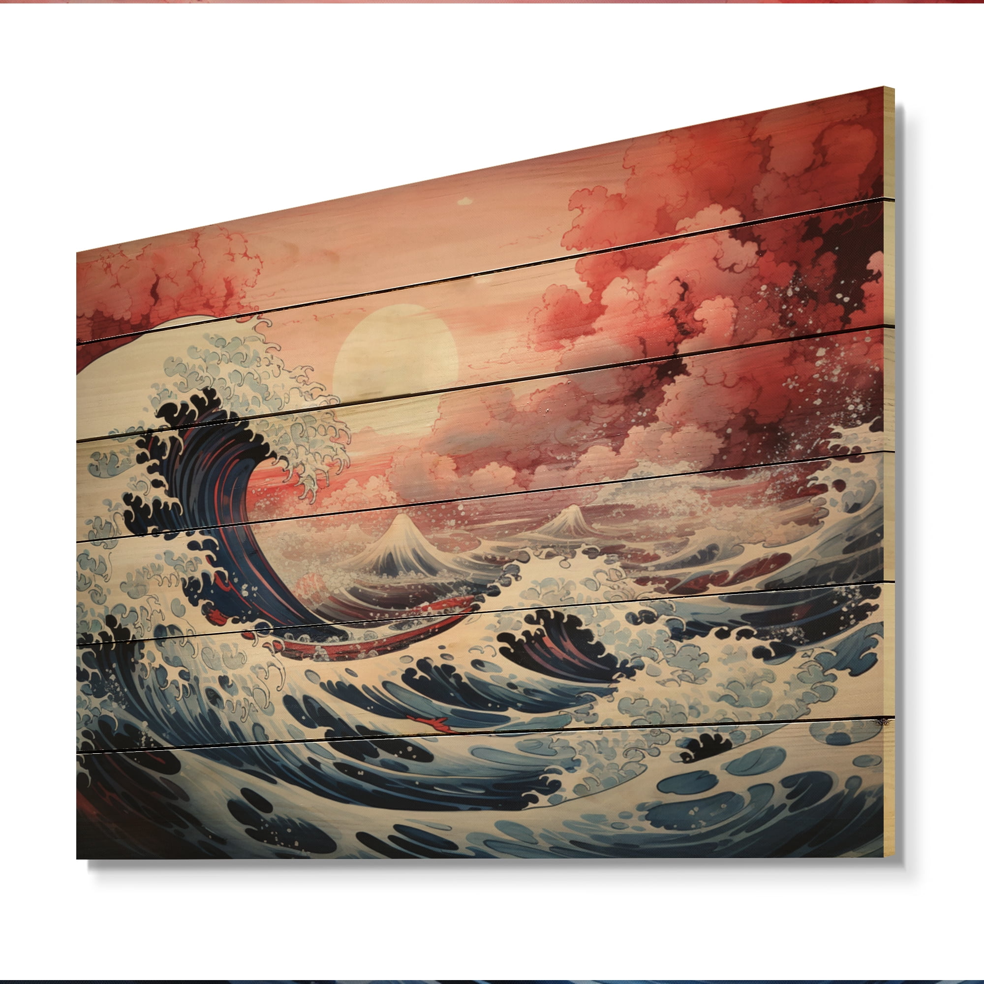 Designart "The Iconic Wave Masterpiece from Kanagawa II" Nautical ...