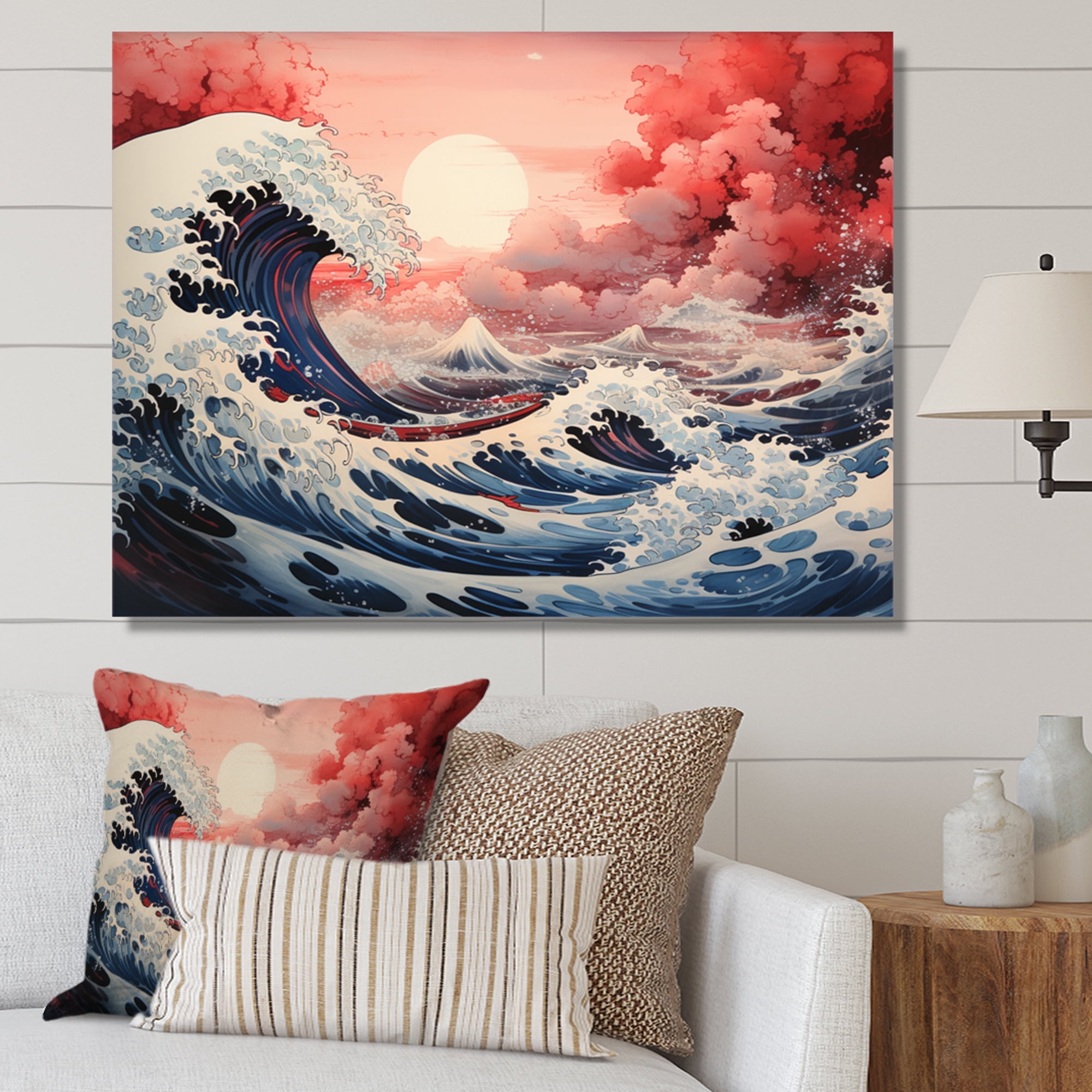 Designart "The Iconic Wave Masterpiece from Kanagawa II" Nautical ...
