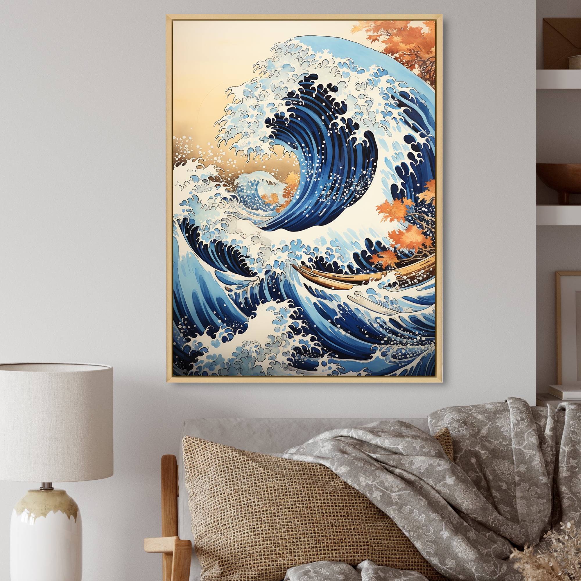 Designart "The Iconic Wave Masterpiece from Kanagawa III" Nautical ...