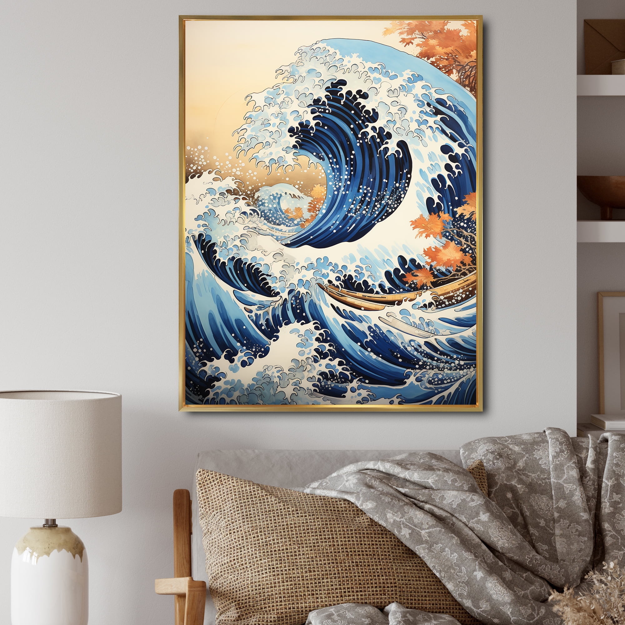 Designart "The Iconic Wave Masterpiece from Kanagawa III" Nautical ...