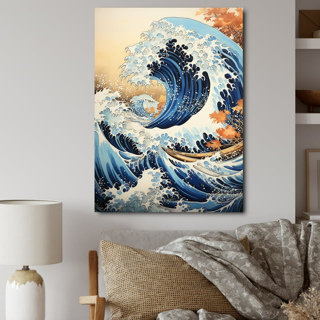 Designart "The Iconic Wave Masterpiece from Kanagawa III" Nautical ...