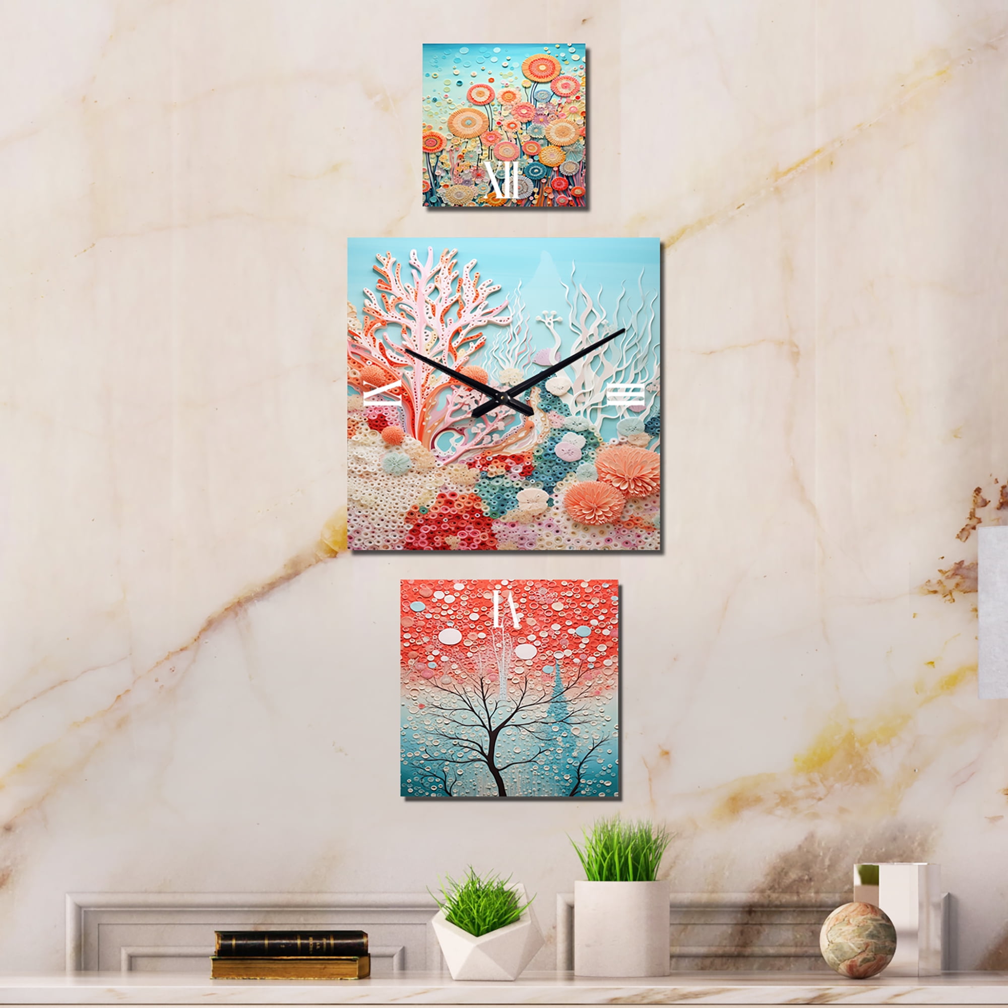 Designart "The Impressionistic Coral Reef Barrier" Beach & Ocean ...