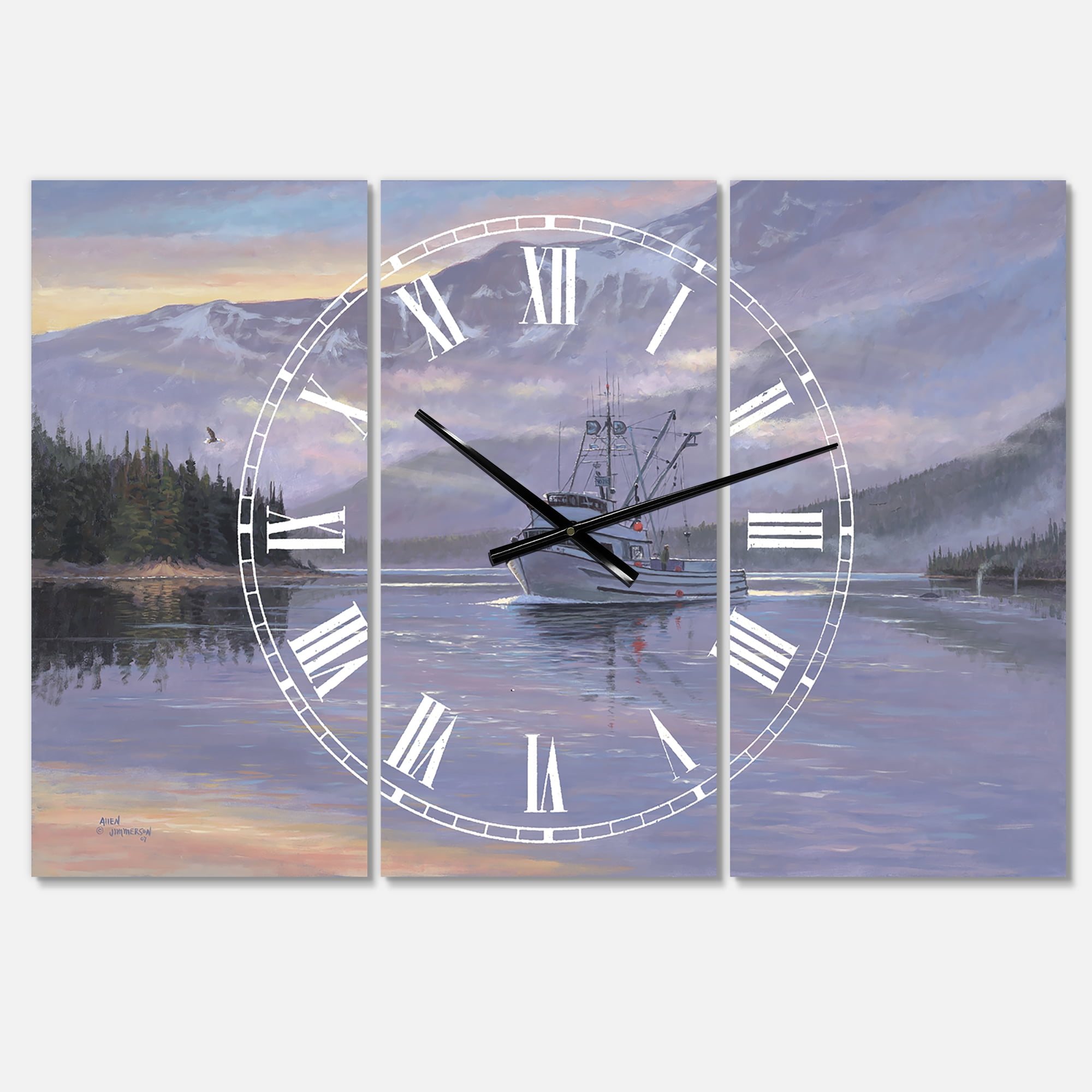 Designart 'The Last Frontier' Oversized Traditional Wall Clock ...