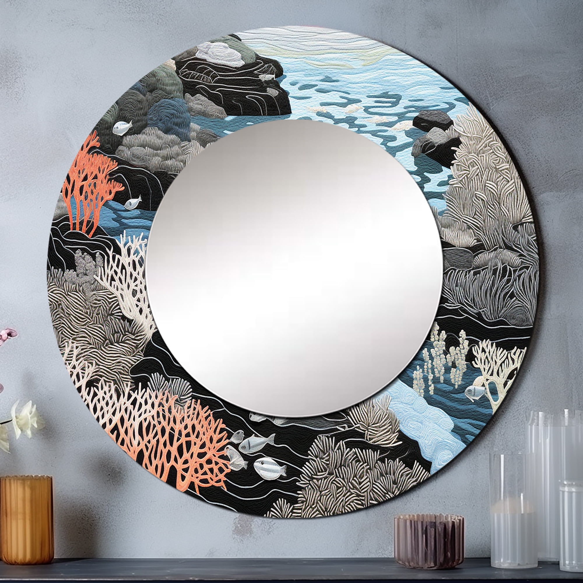 Designart "The Monochromatic Flow Of Coral Rivers" Coastal Coral Under ...