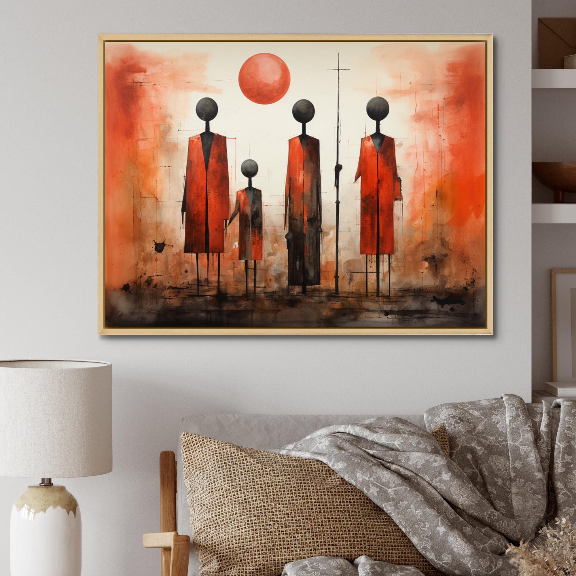 Designart "The Offering Coral Black Art from Mexico II" Mexican Art ...