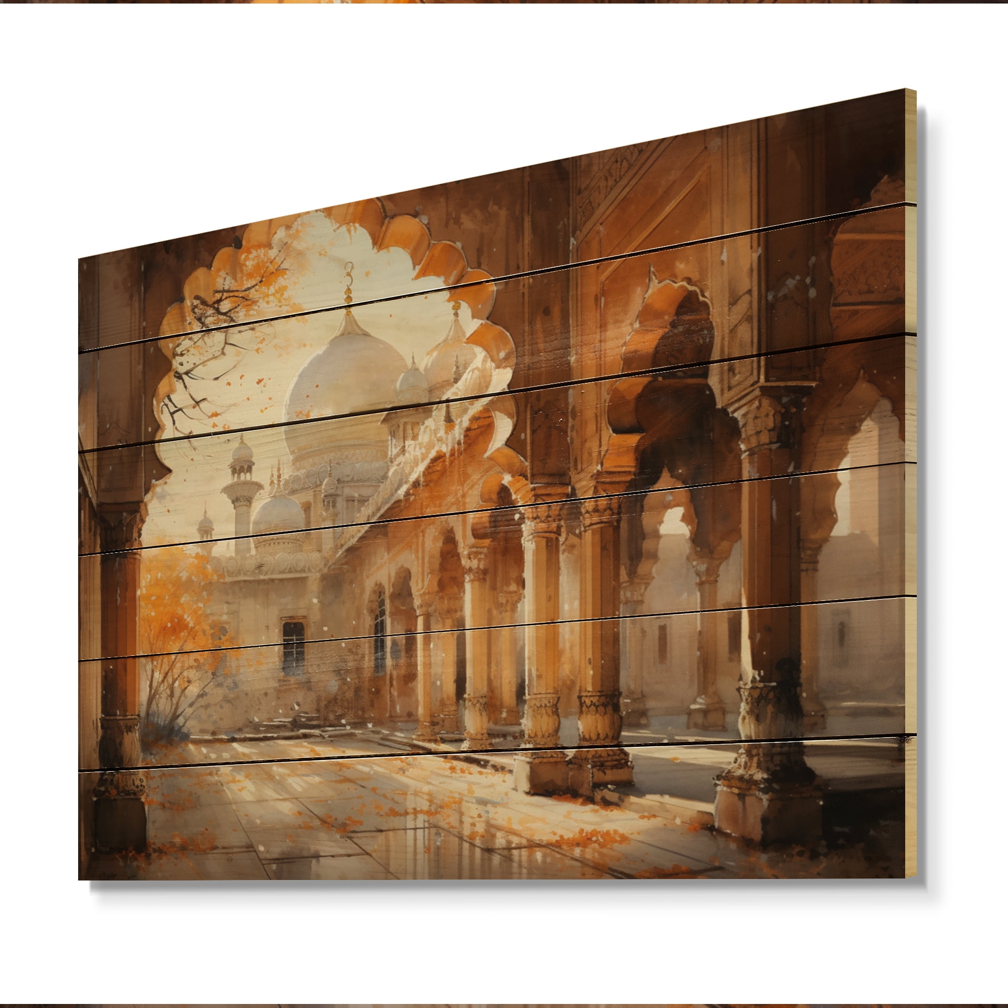 Designart "The Path Islam painting II" Islamic Print on Natural Pine ...