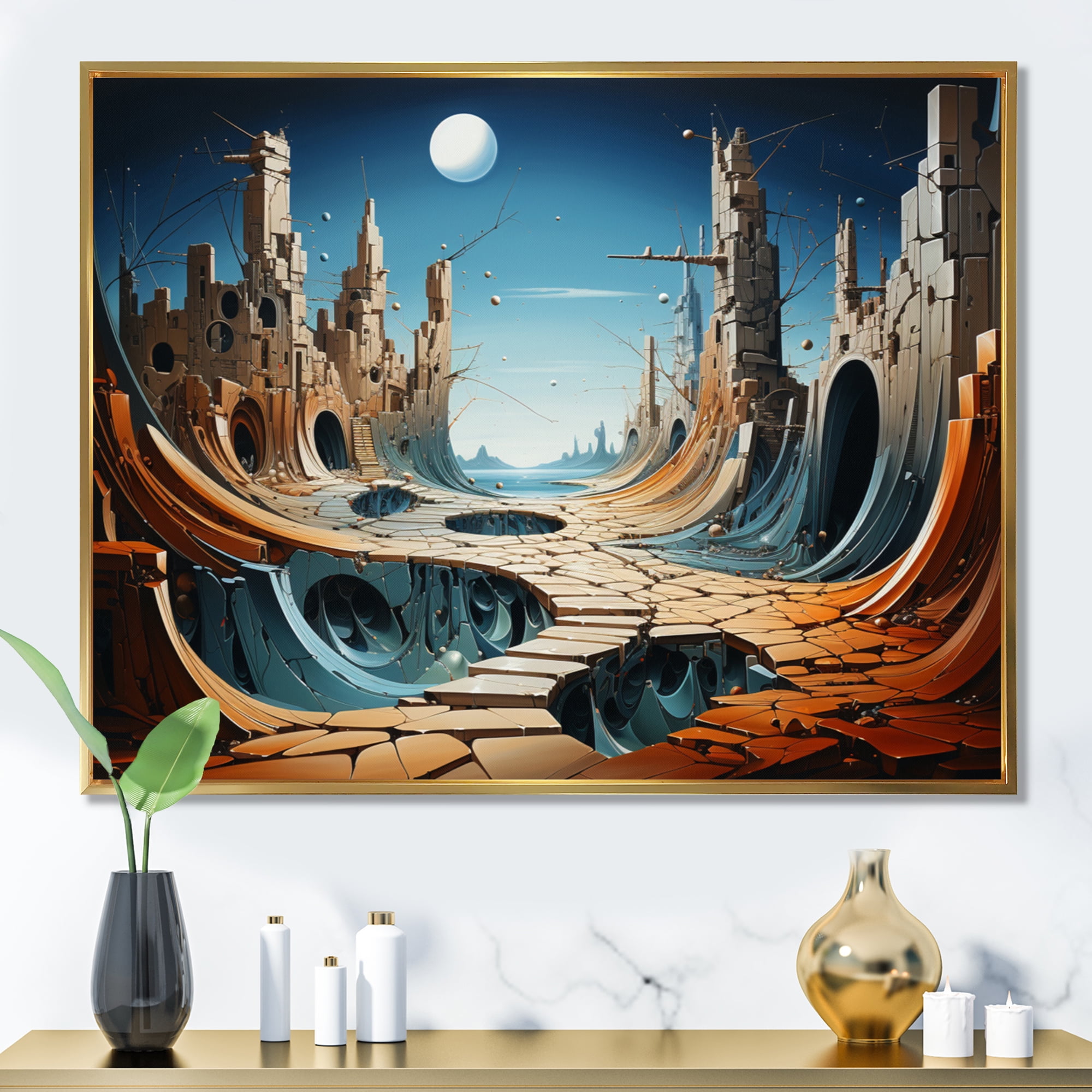 Designart "The Persistence of Canyon in Surrealism" Surrealism Floater ...
