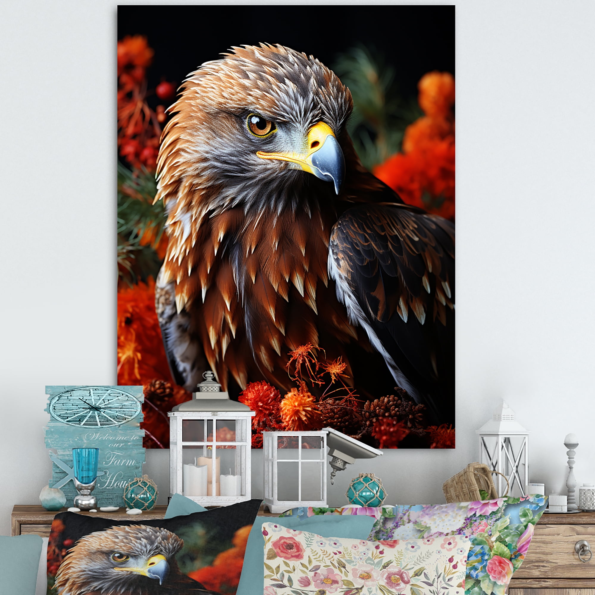 Designart "The Prismatic Majesty Of The Bold Eagle I" Animals Eagle ...