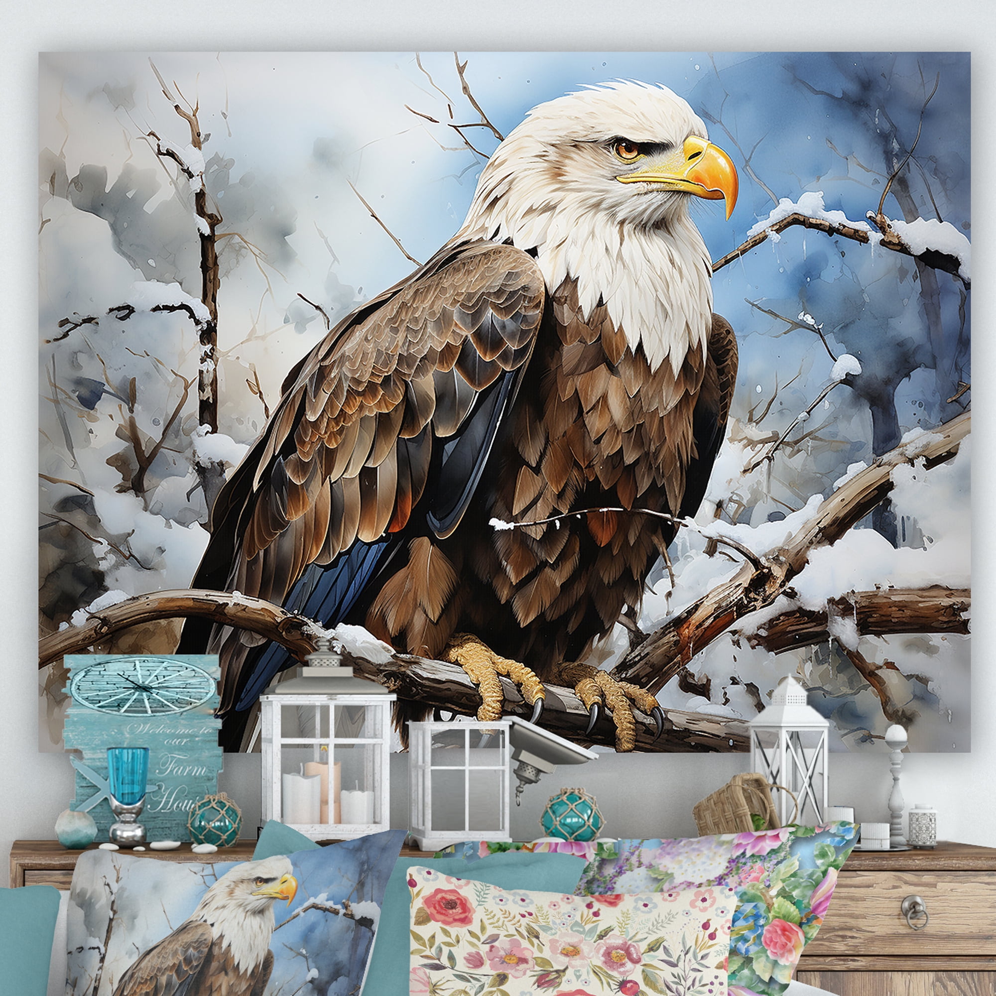 Designart "The Prismatic Majesty Of The Bold Eagle IV" Animals Eagle ...
