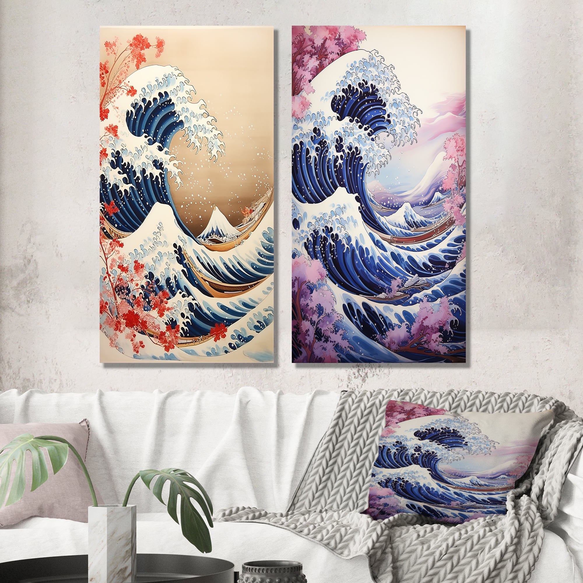 Designart "The Red Great Wave A Masterpiece from Kanagawa I ...