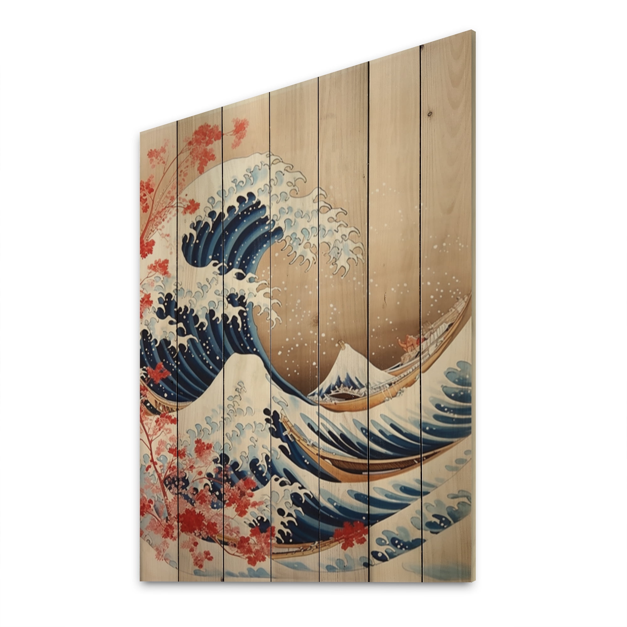 Designart "The Red Great Wave A Masterpiece from Kanagawa I" Nautical ...