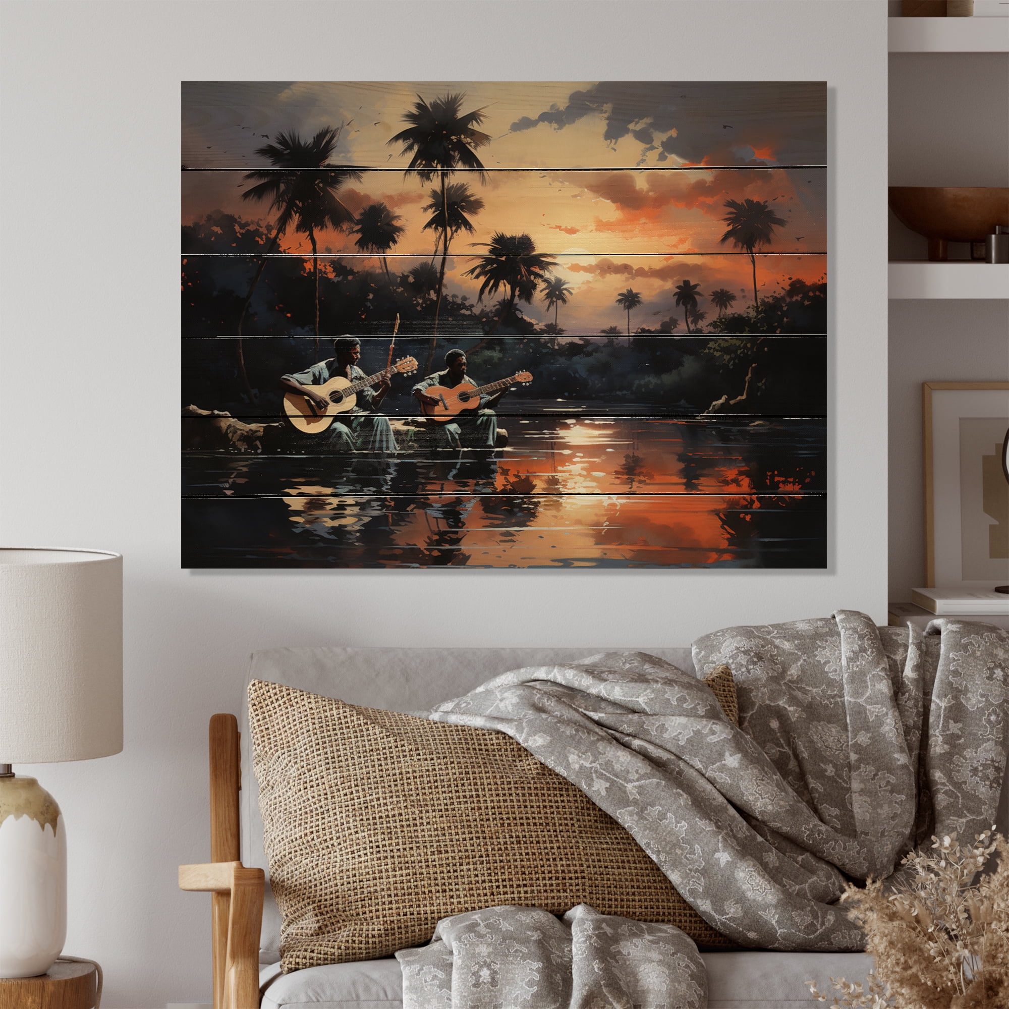 Designart "The Serenading African Wall art I" African Print on Natural ...