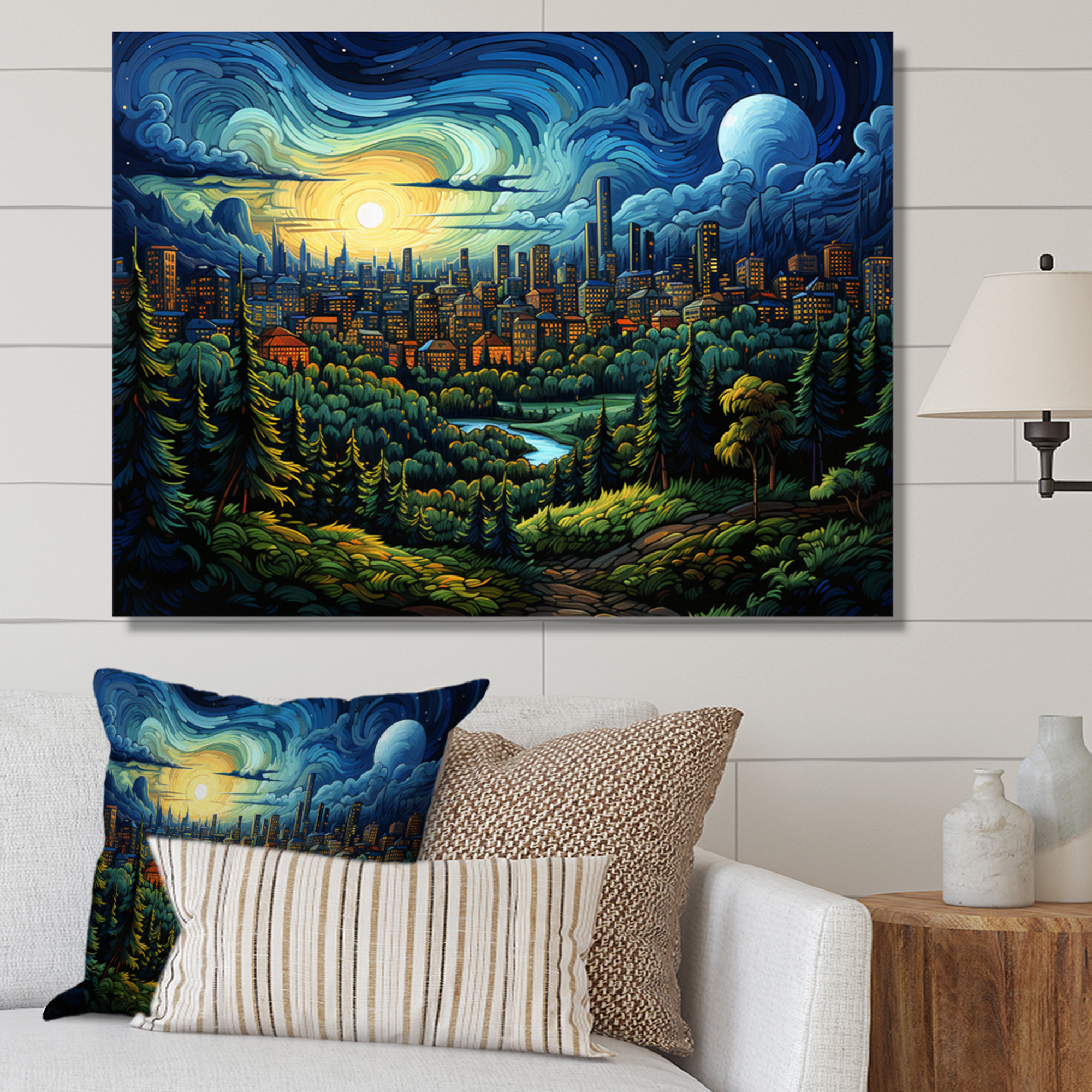 Designart "The Starry Night in Toronto A Masterpiece II" City Toronto ...