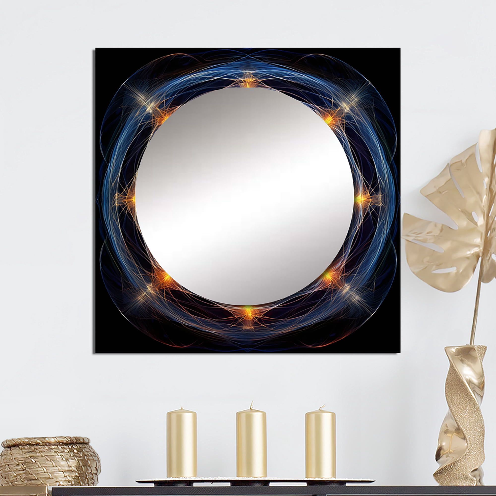 Designart "The Supreme Sun Luminary In The Cosmos" Space Square Mirror ...