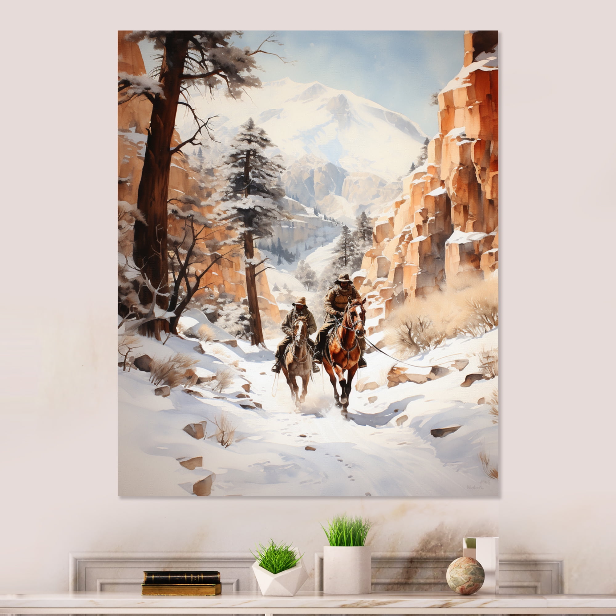 Designart "The Trail Cowboy On wall decor II" Cowboys Metal Wall Decor ...