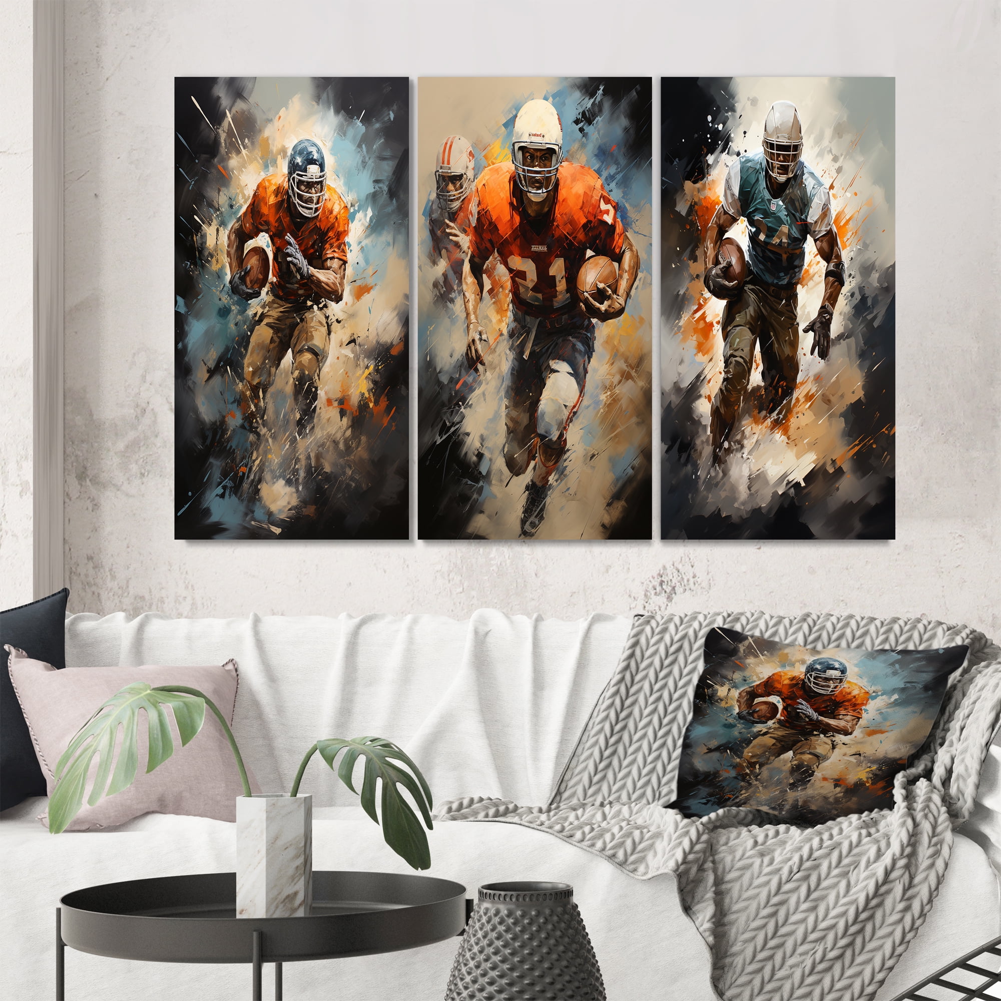 Designart "The Turbulent Excitement of Football Touchdowns" Sports Wall ...