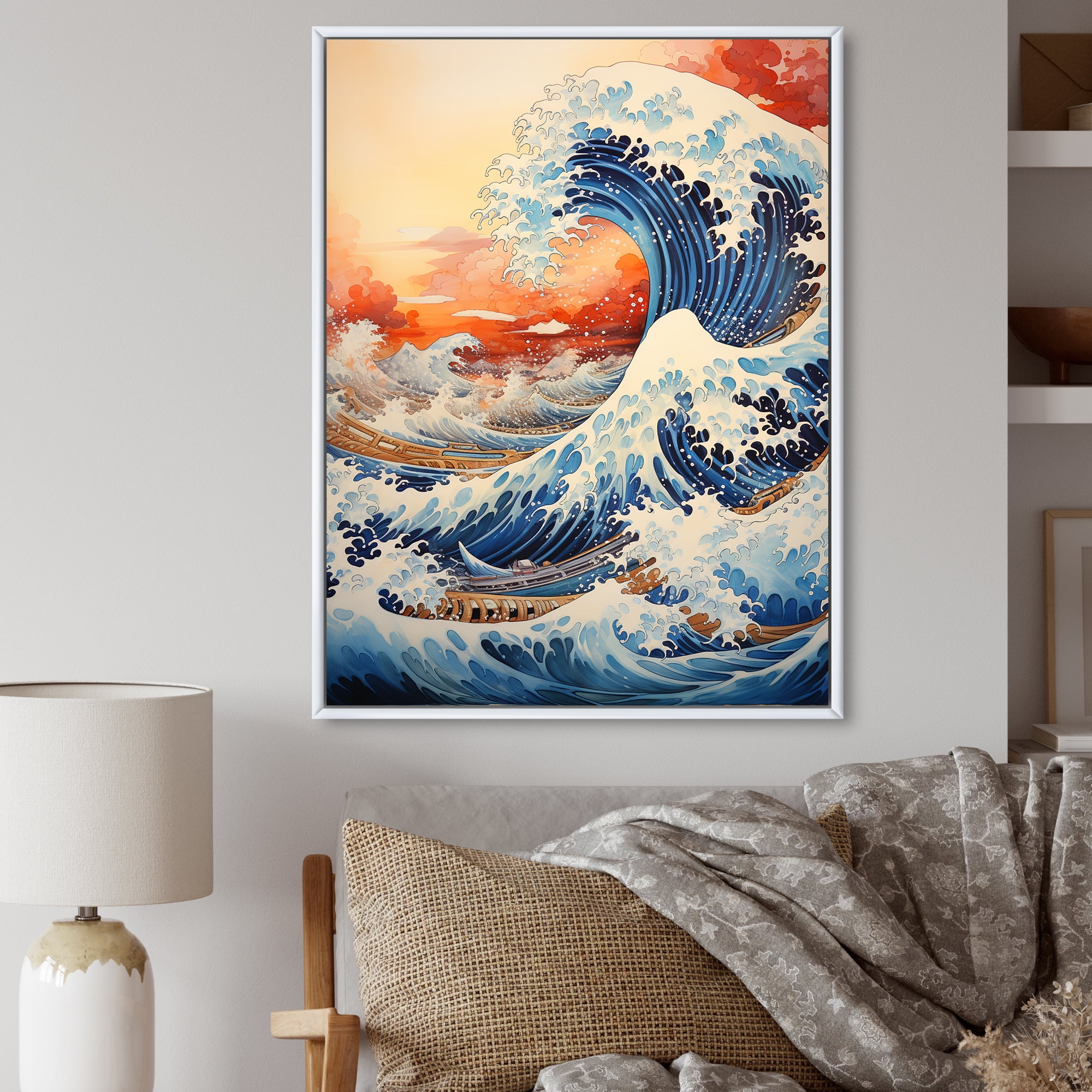 Designart "The Yellow Great Wave A Masterpiece from Kanagawa II ...