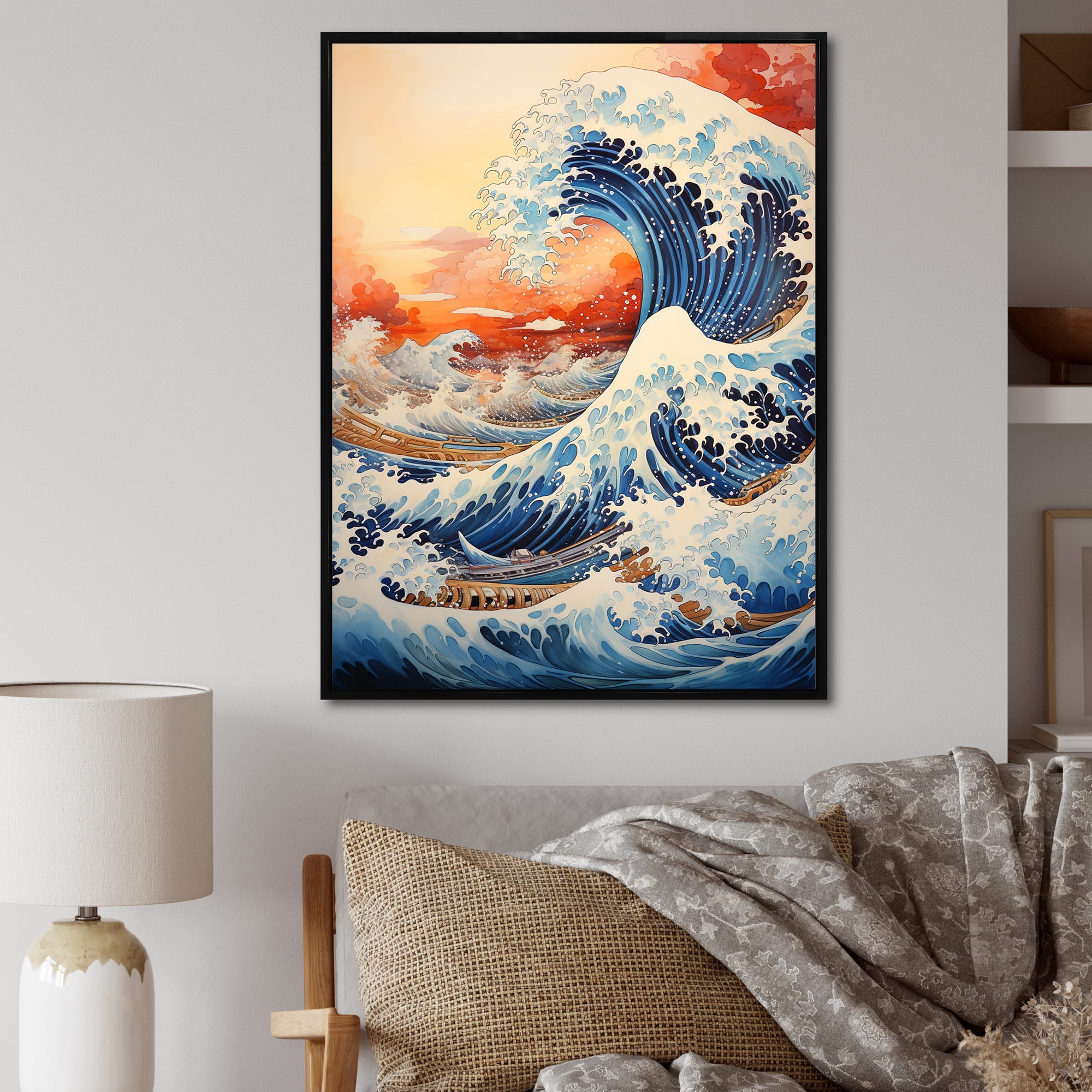 Designart "The Yellow Great Wave A Masterpiece from Kanagawa II ...