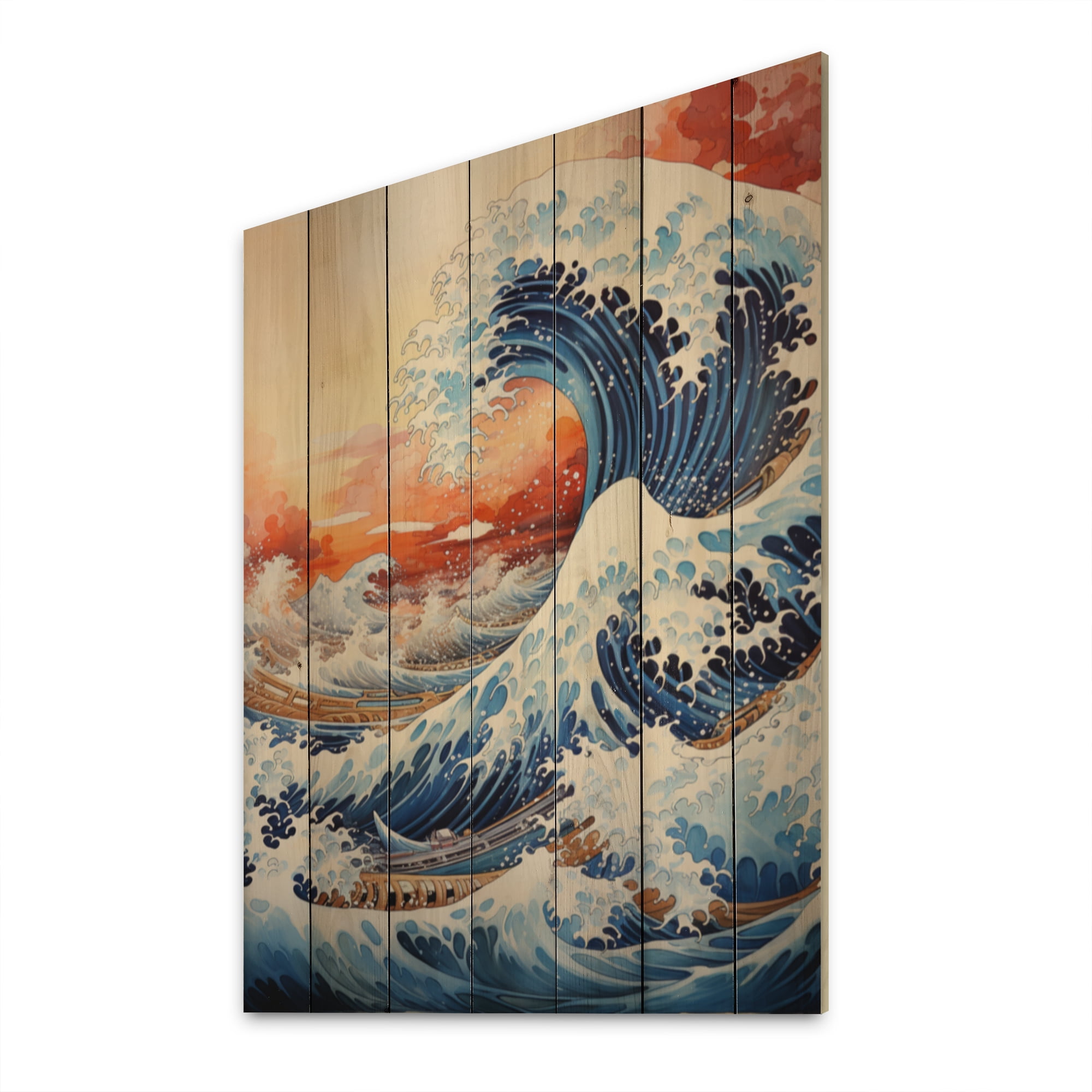 Designart "The Yellow Great Wave A Masterpiece from Kanagawa II ...