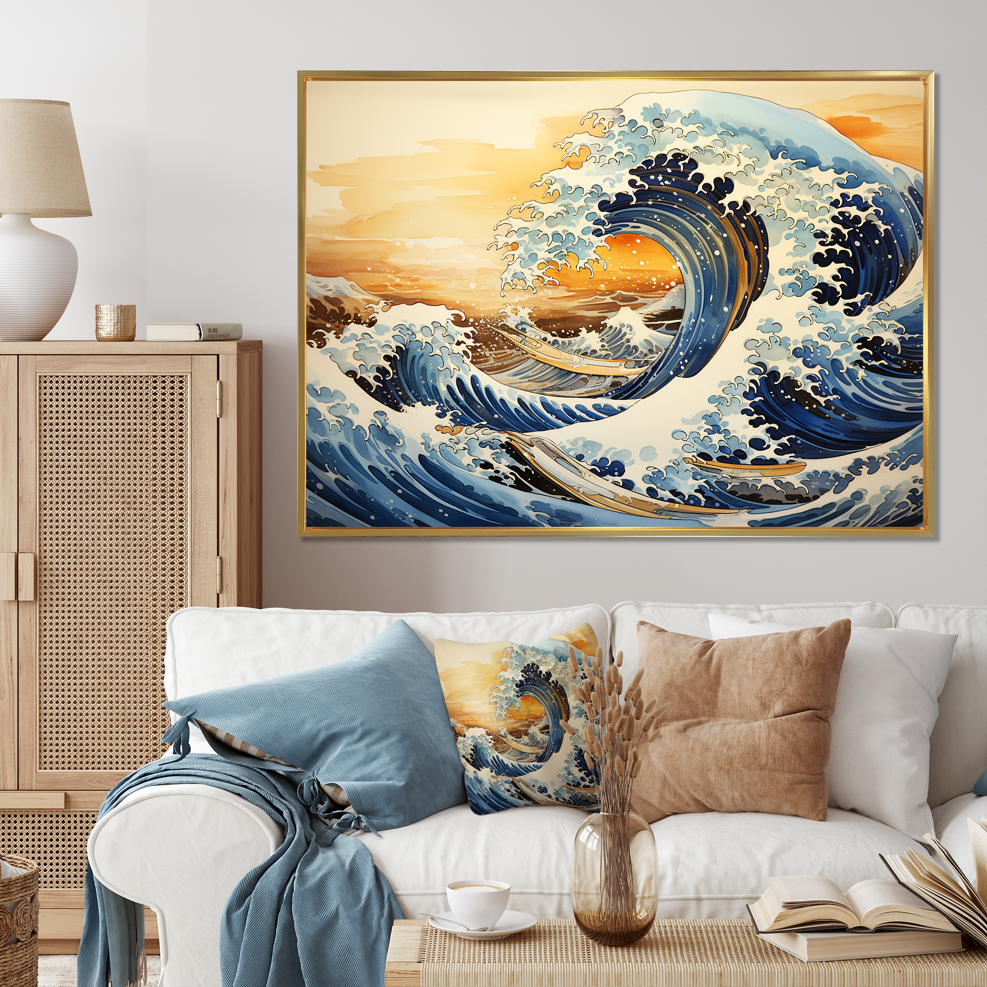 Designart "The Yellow Great Wave A Masterpiece from Kanagawa IV ...
