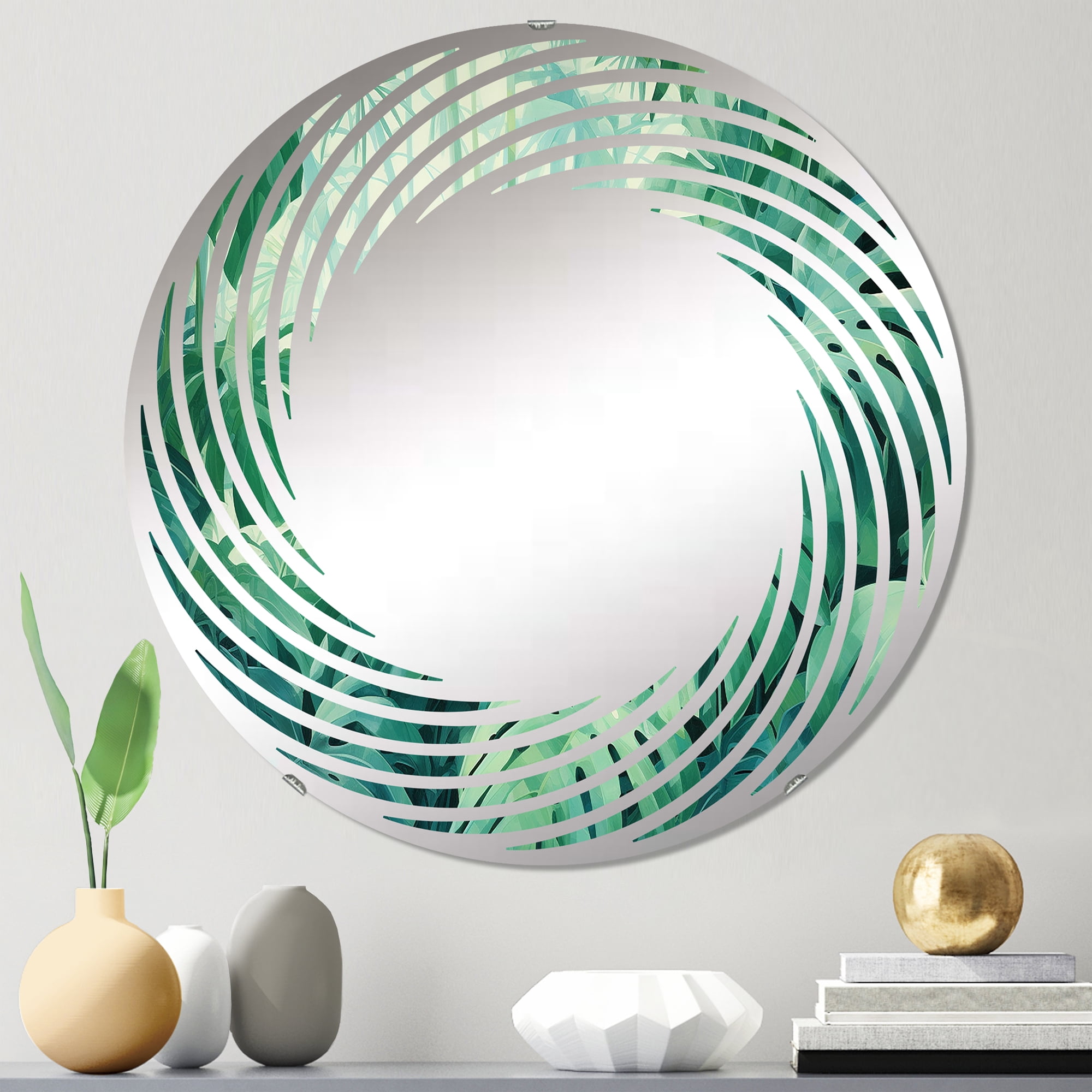 Designart "Thick Jungle of Palm Trees in Jade Hues III" Palms & Palm ...
