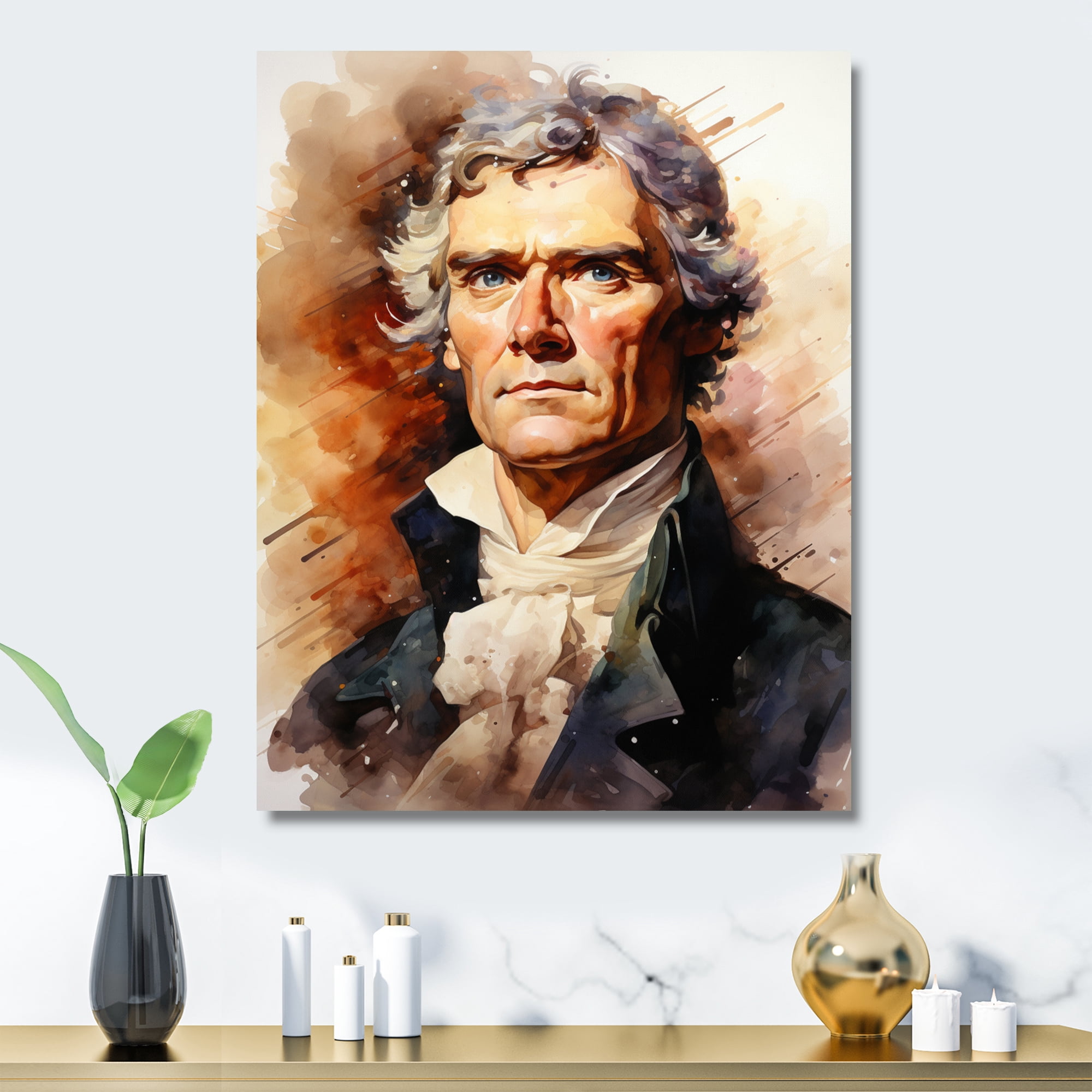 Designart "Thomas Jefferson President Portrait Author of the ...