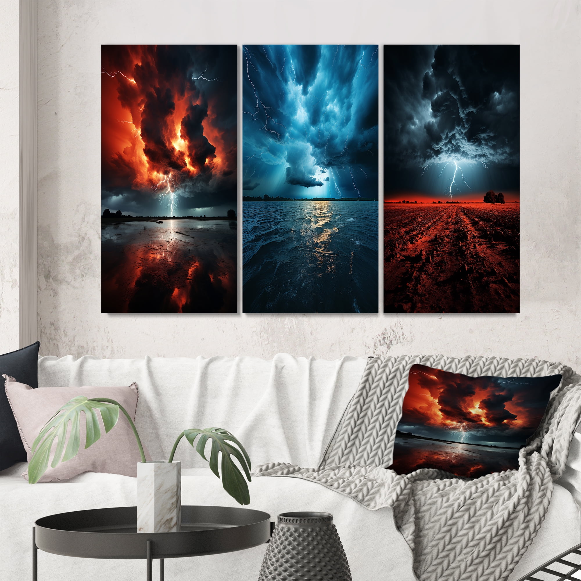 Designart "Thunderous Silence Orange Storms II" Landscape & Nature Wall ...