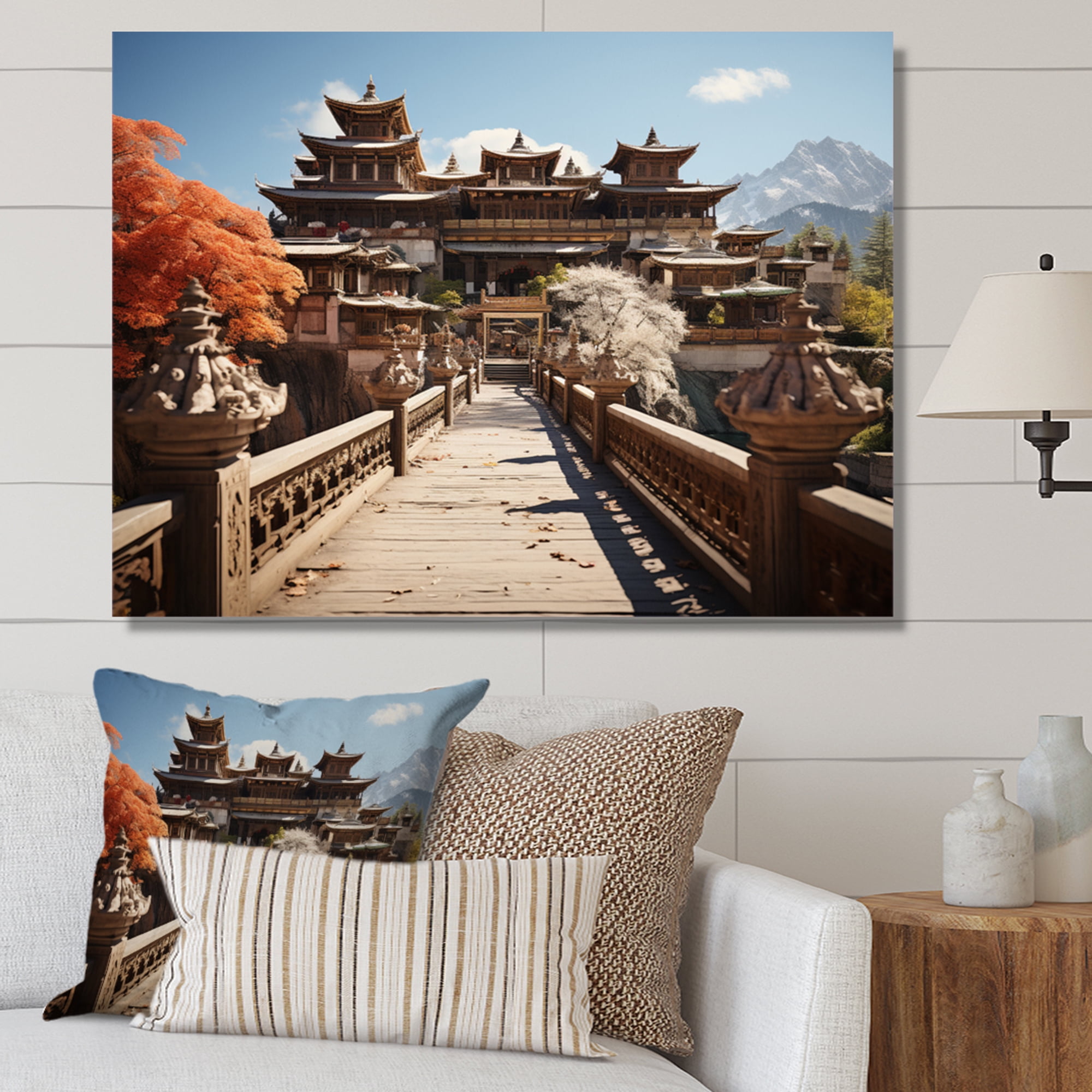 Designart "Tibetan Monastery Asian Painting III" Asian Canvas Wall Art ...