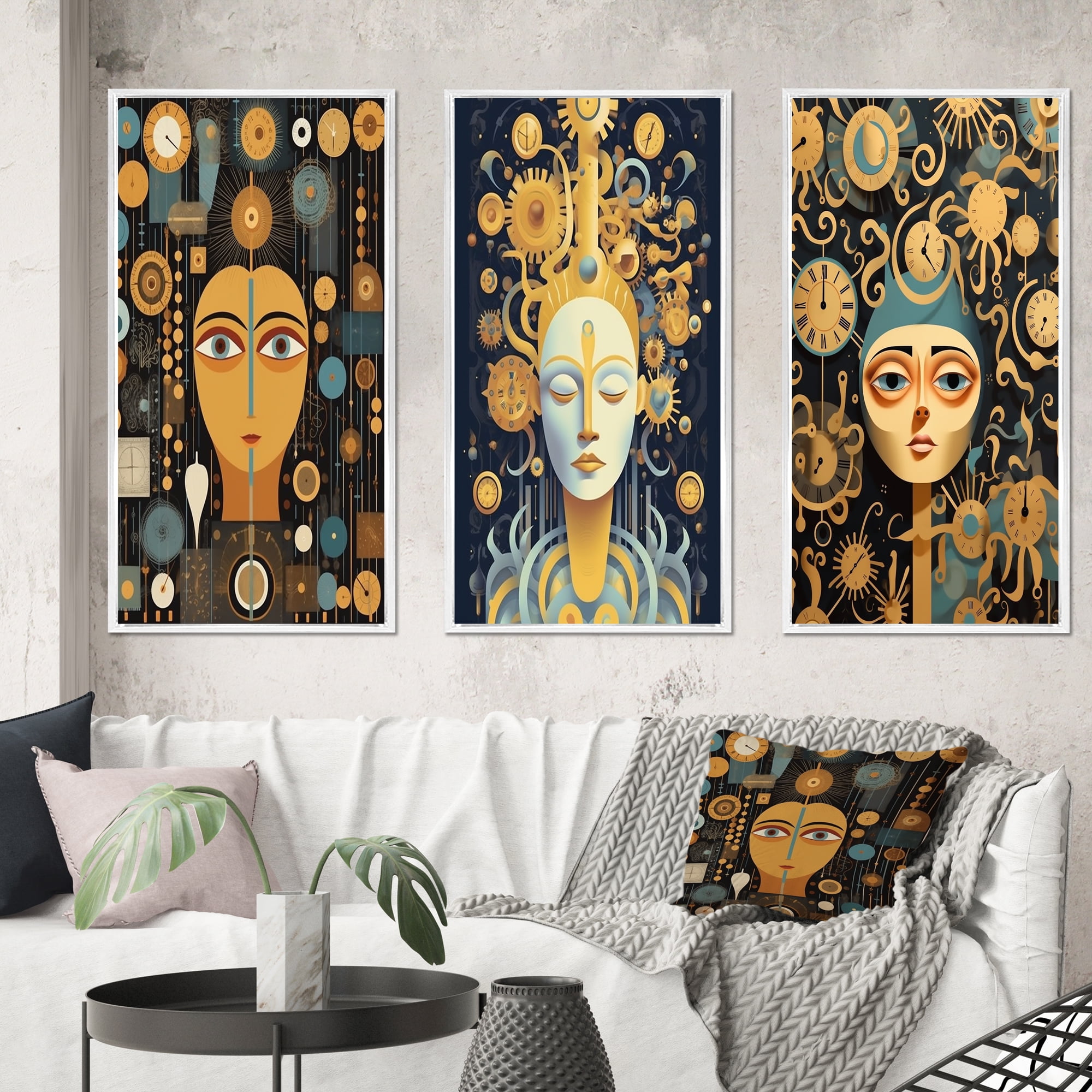 Designart "Timeless Beauty in Retro Futurism I" Woman Sci-Fi Framed ...