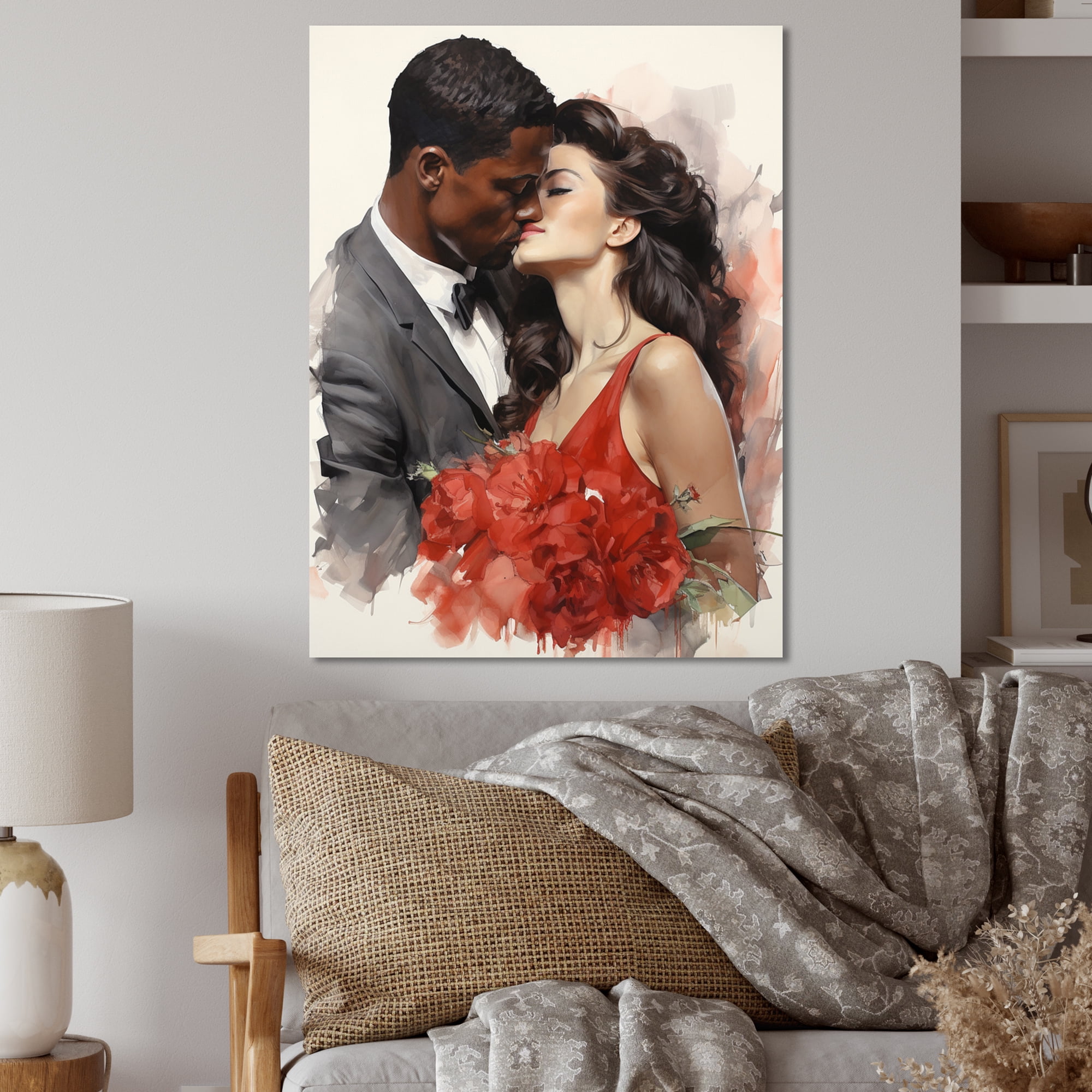 Designart "Timeless Beauty of the Wedding Couple I" Romantic Metal Art ...