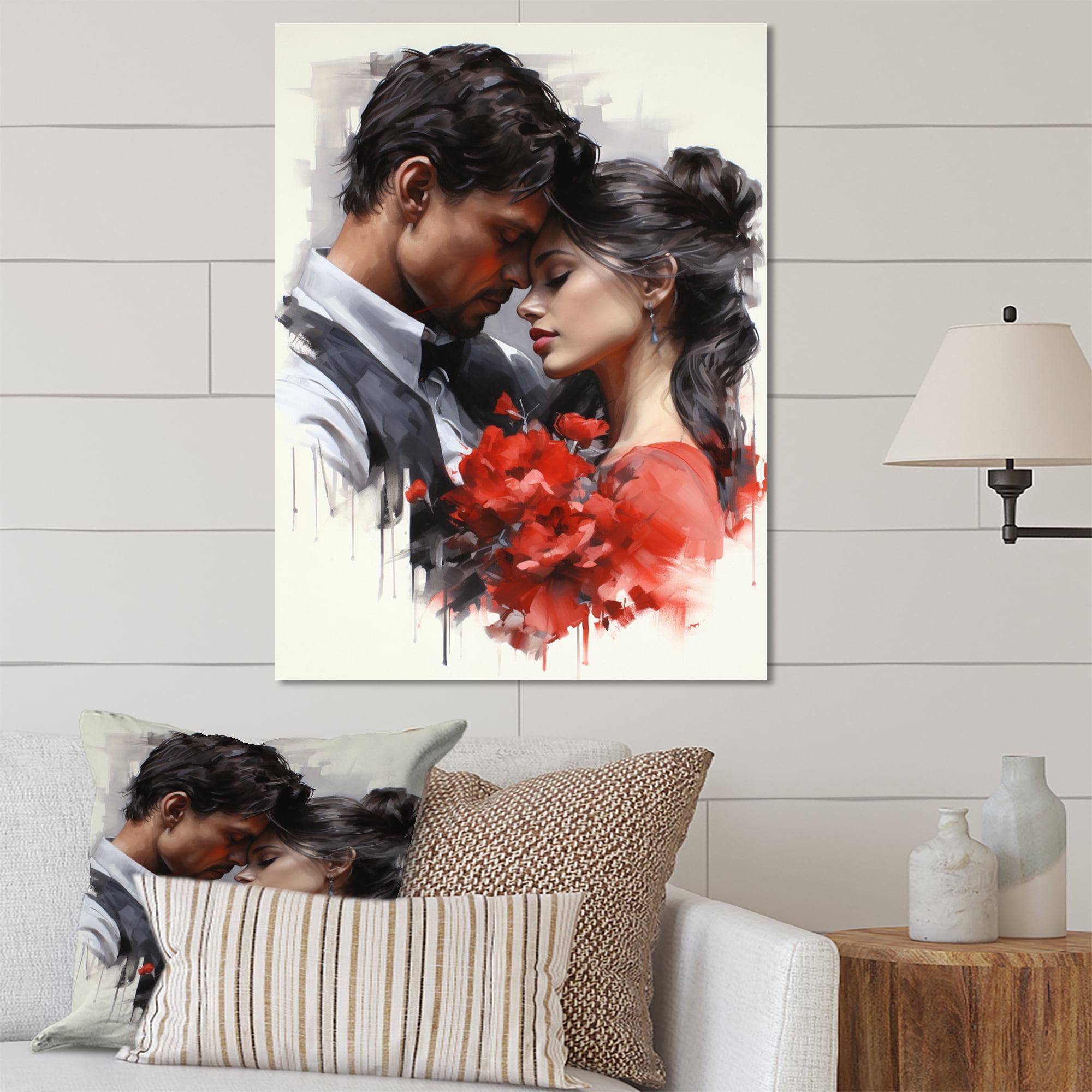 Designart "Timeless Beauty of the Wedding Couple II" Romantic Metal Art ...