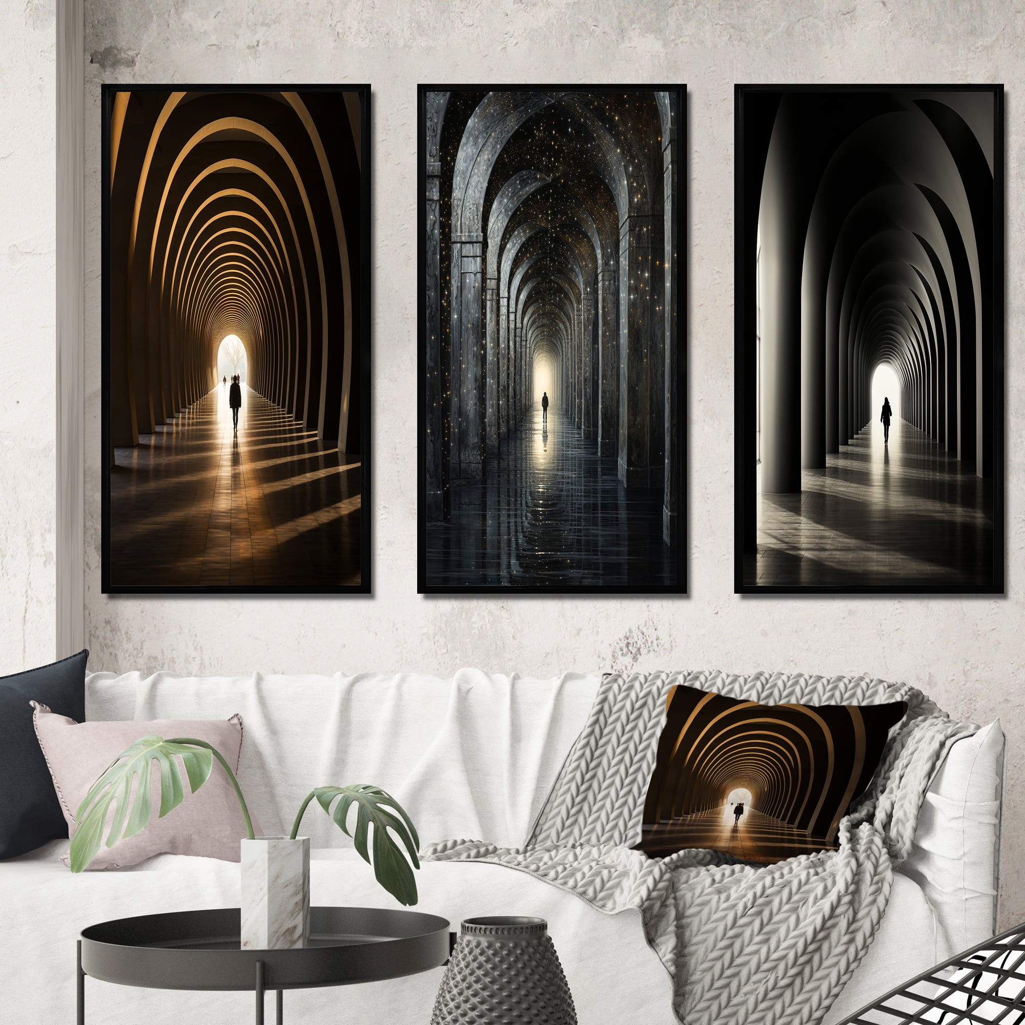 Designart "Timeless Classic Passage in Beige Tunnel" Architecture ...