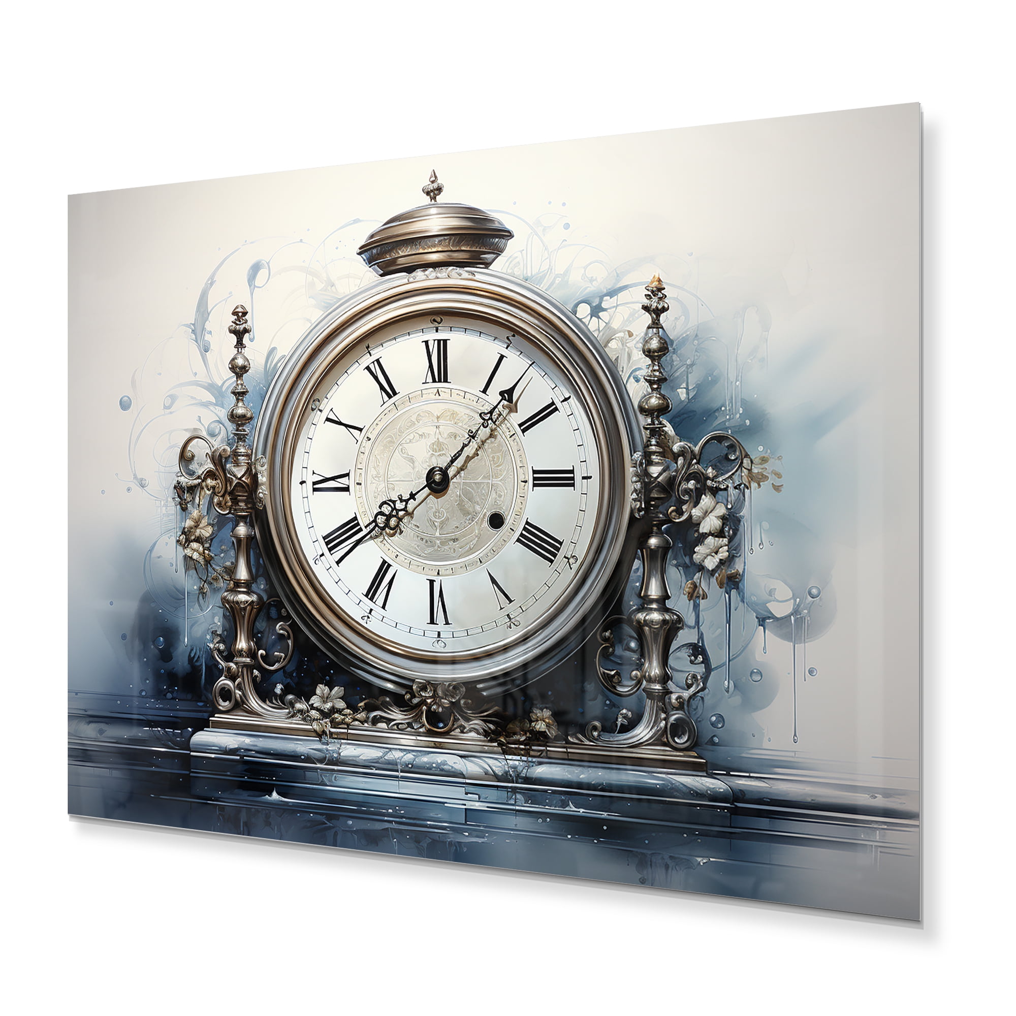 Designart "Timeless Reflections of the Clock" Fashion Metal Wall Decor ...