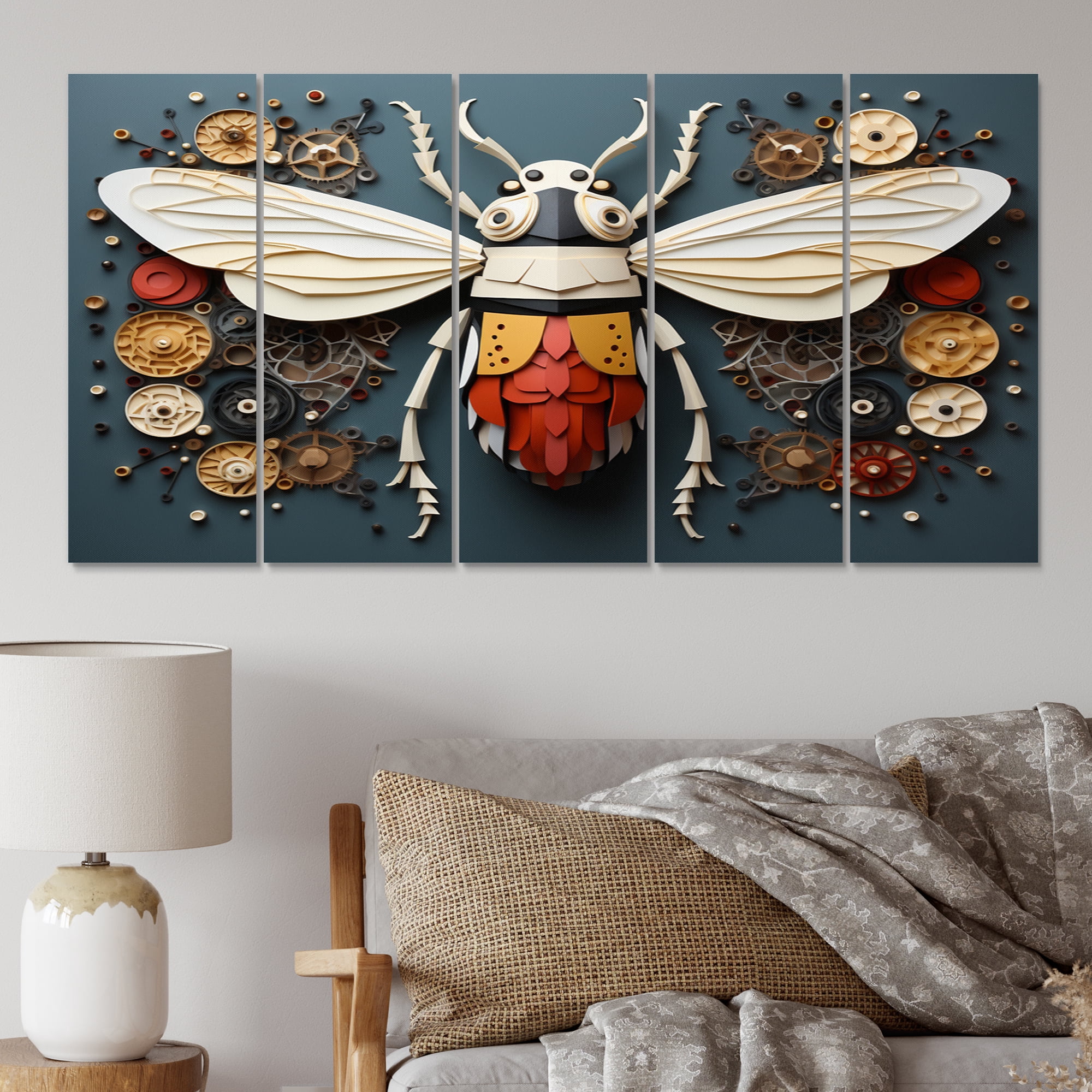 Designart "Tiny Wonders Insects Bugs wall decor I" Animals Metal Wall ...