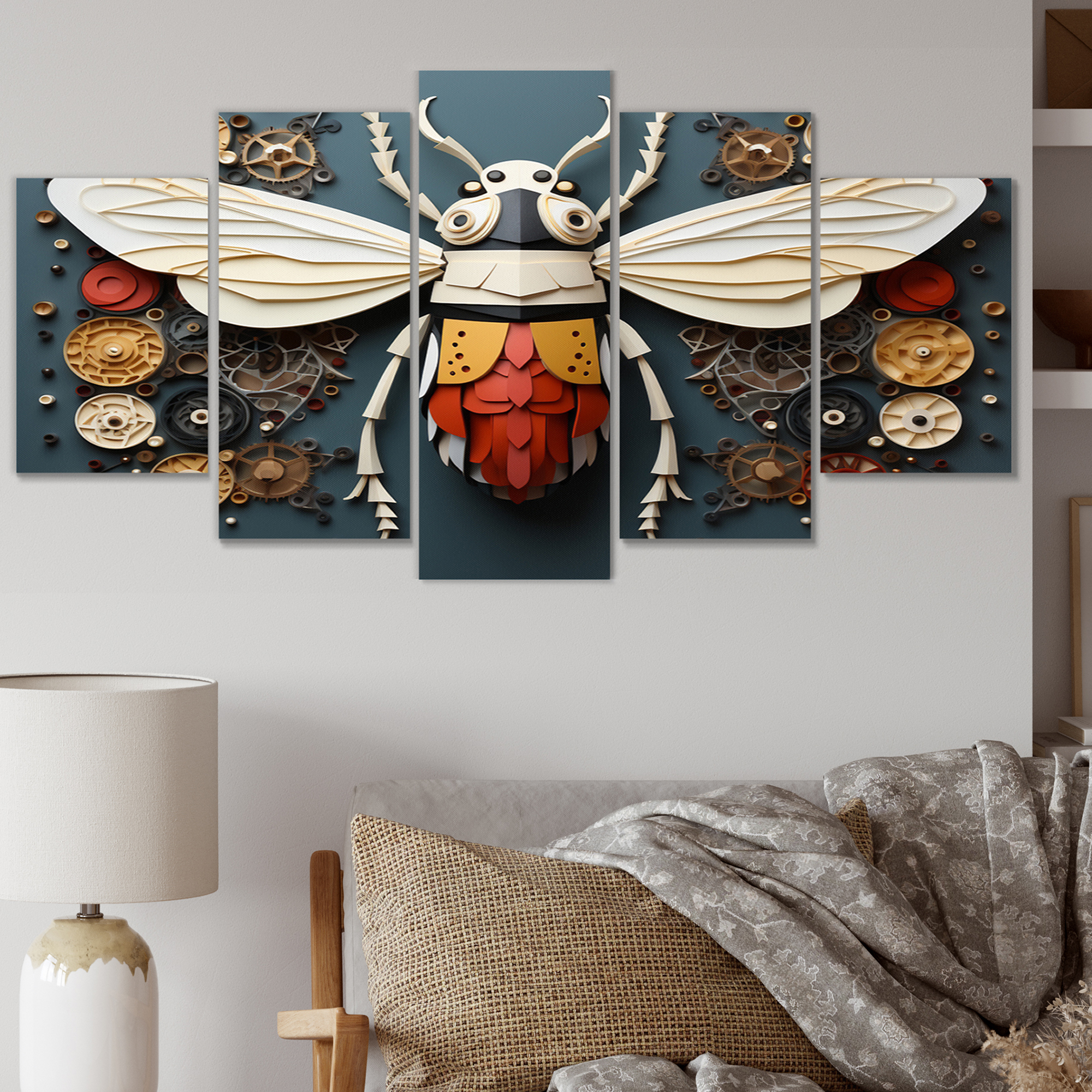 Designart "Tiny Wonders Insects Bugs wall decor I" Animals Metal Wall ...