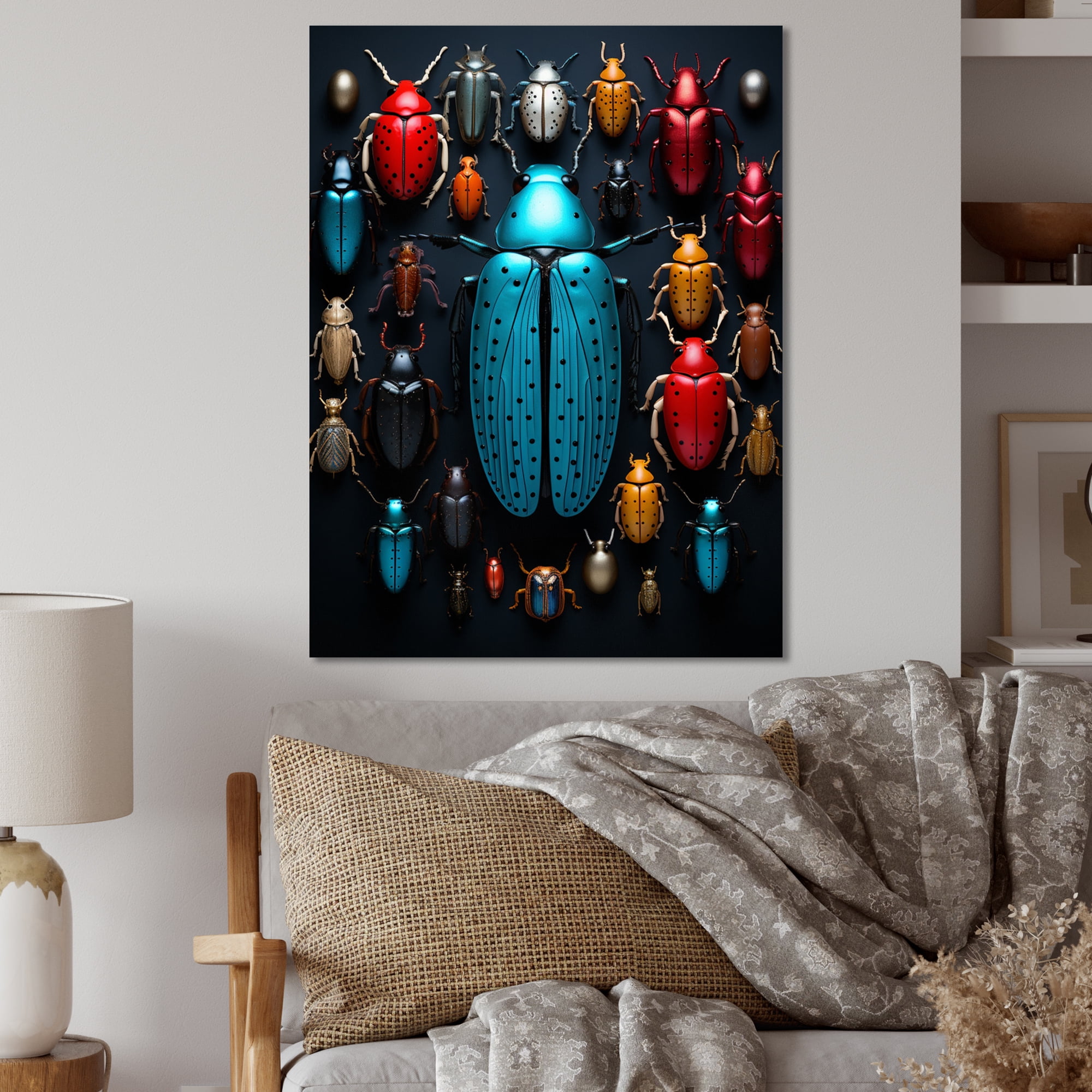 Designart "Tiny Wonders Insects Bugs wall decor IV" Animals Metal Wall ...