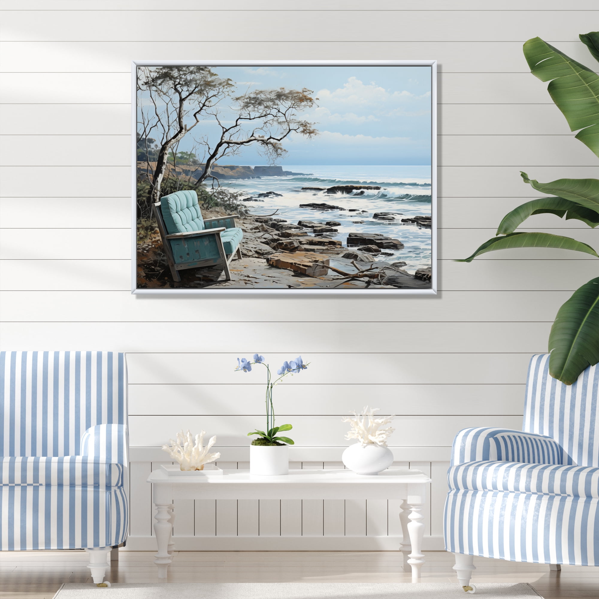 Designart "To The Coastal windows Windows painting I" Nautical & Beach ...