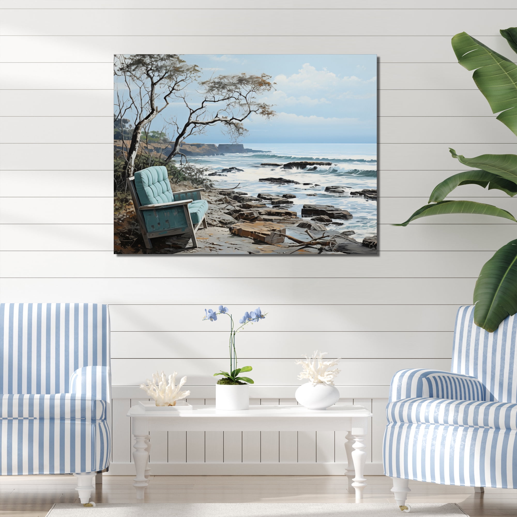Designart "To The Coastal windows Windows painting I" Nautical & Beach ...
