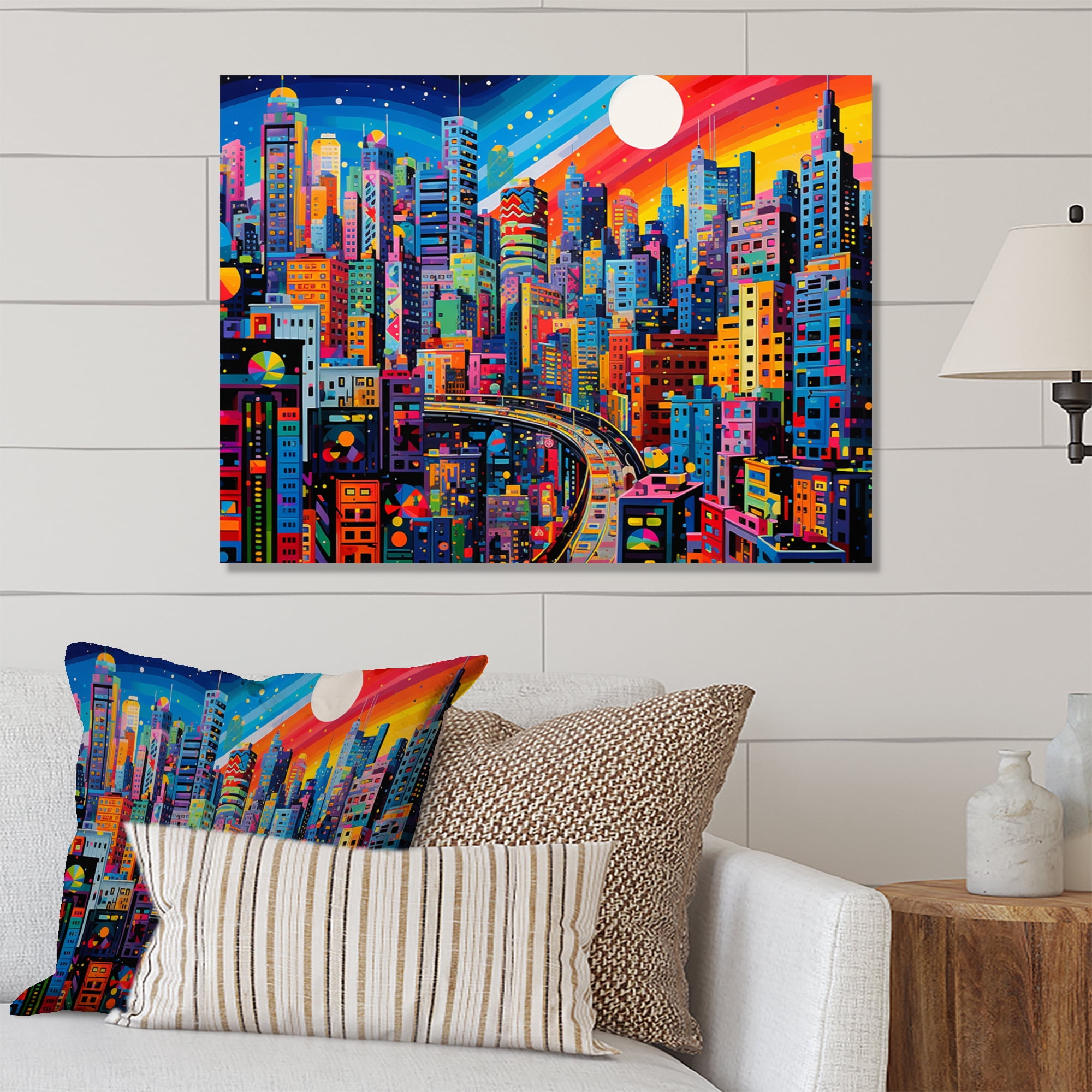 Designart "Tokyo Popart Colorful City painting I" Tokyo Metal Wall ...