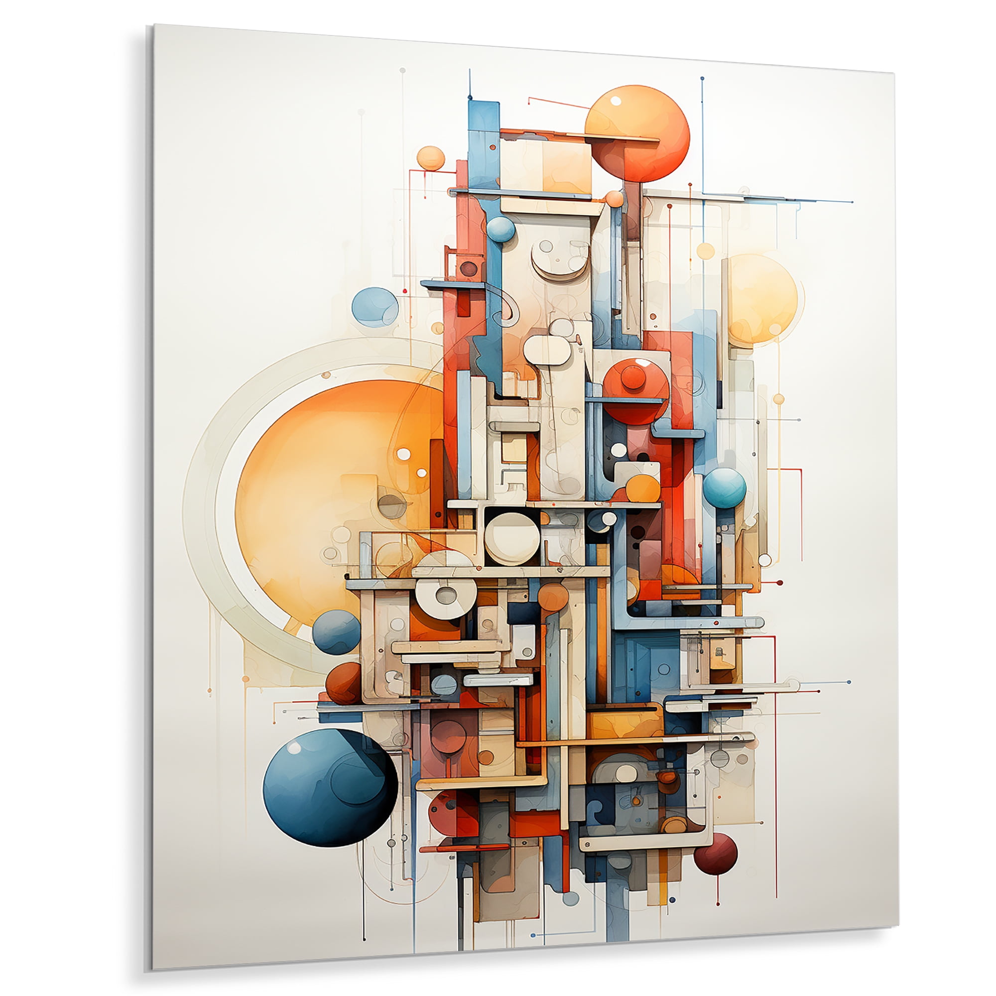 Designart "Towering Cubist Art I" Cubism Metal Wall Art Prints ...