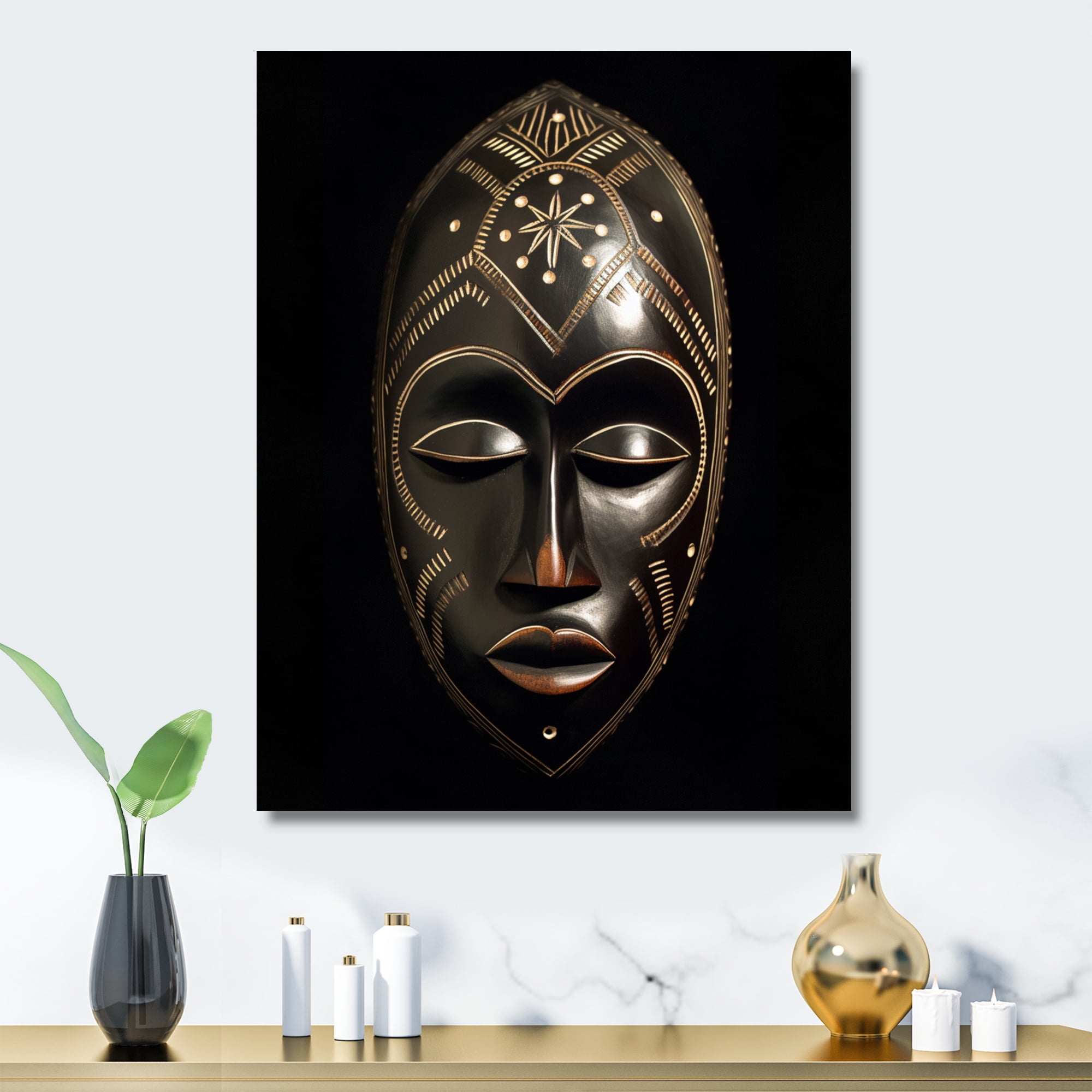 Designart "Traditional African Mask Ethnically Crafted I" African ...
