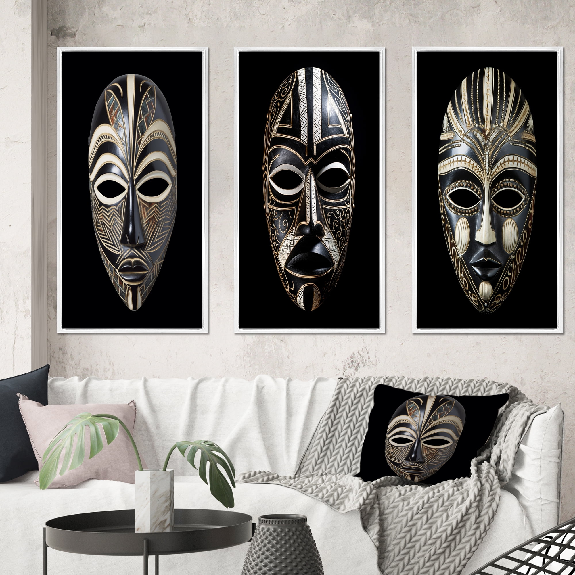Designart "Traditional African Mask Ethnically Crafted XII" African ...