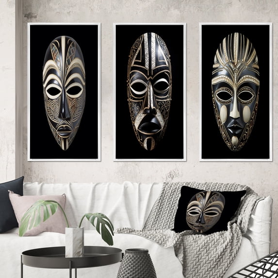 Designart "Traditional African Mask Ethnically Crafted XII" African ...